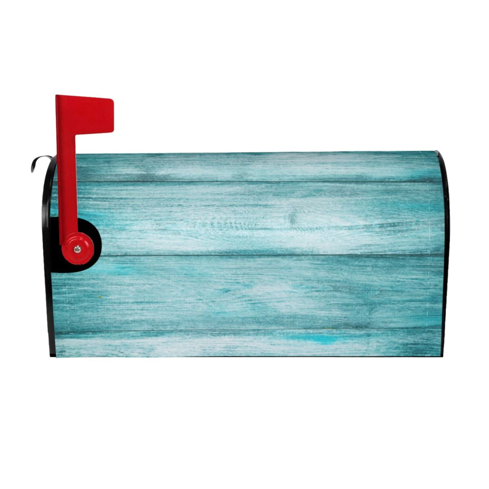 Gukieu Teal Turquoise Wood Print Magnetic Mailbox Cover, Sun-proof and ...