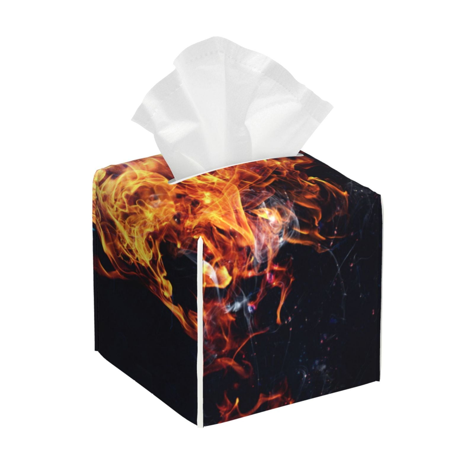 Gukieu Tennis Ball In Fire1 Print Leather Tissue Box, PVC Waterproof ...
