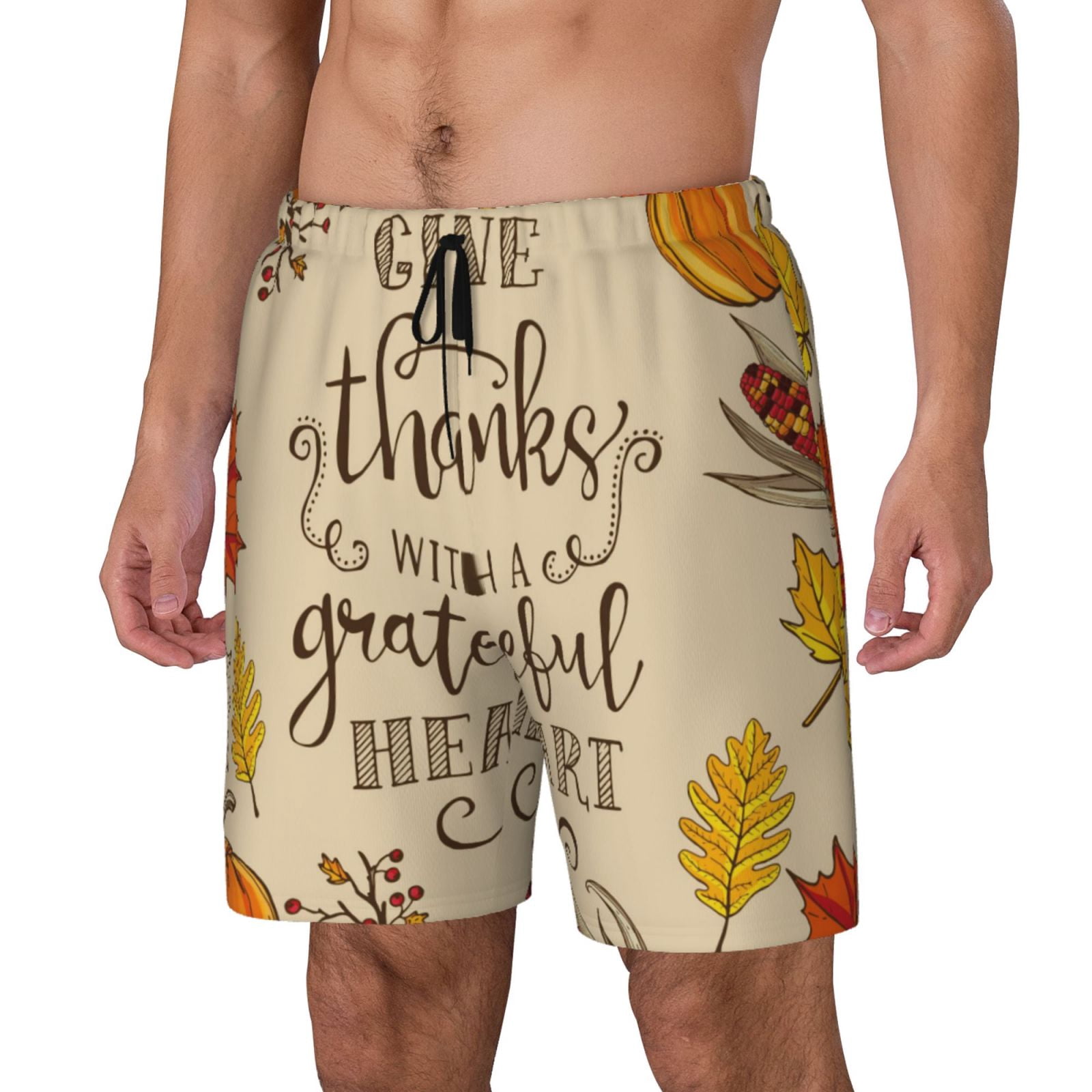 Gukieu Thanksgiving With A Grateful Heart Print Men's Double Layer ...