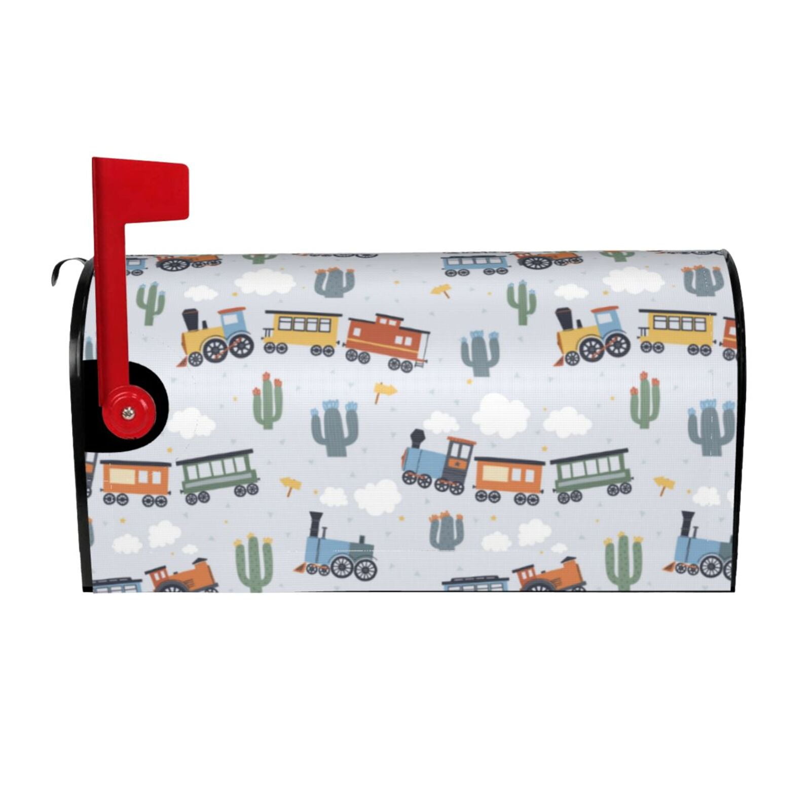 Gukieu Trains And Cactuse Print Magnetic Mailbox Cover, Sun-proof and ...