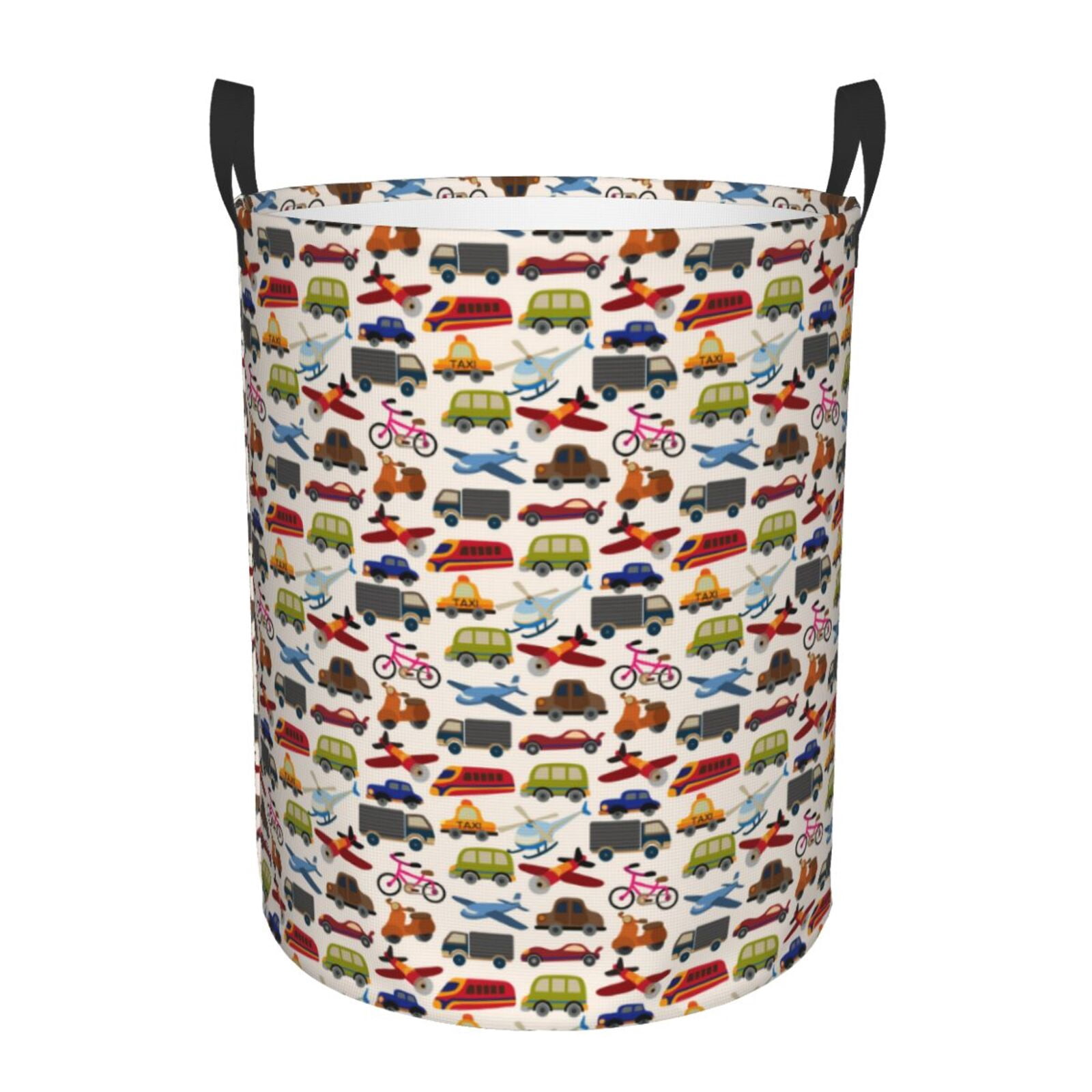 Gukieu Transport Print Round Dirty Clothes Bag, Waterproof Standing ...