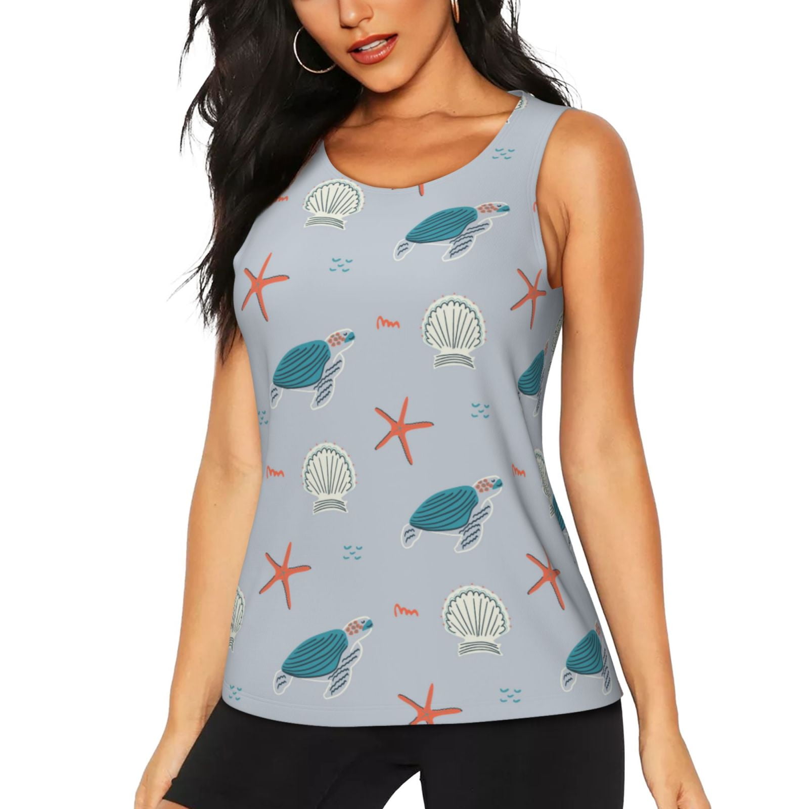 Gukieu Turtles And Shells Print Women's Quick-drying Fitness Vest ...