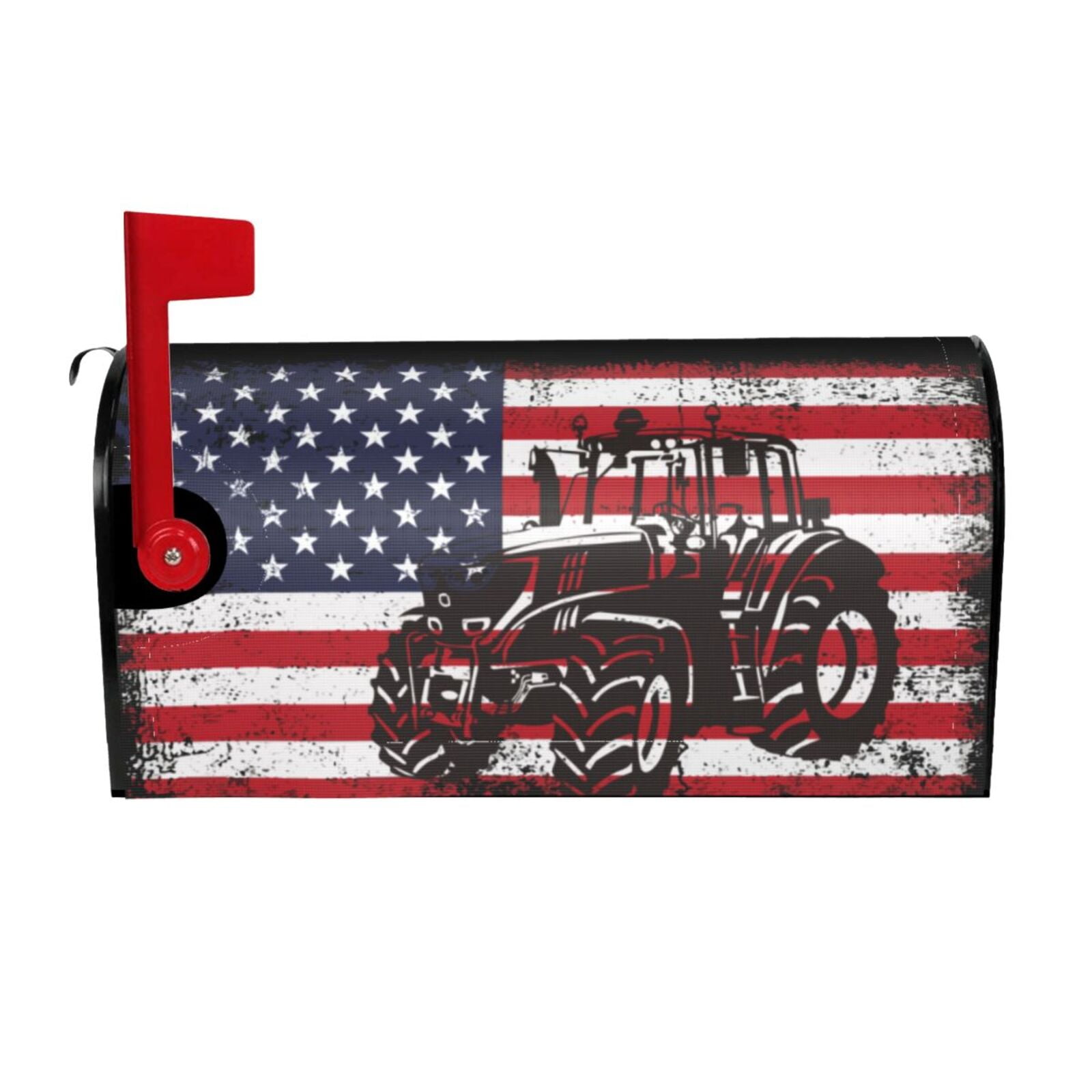 Gukieu USA Vintage Flag Tractor Print Magnetic Mailbox Cover, Sun-proof ...