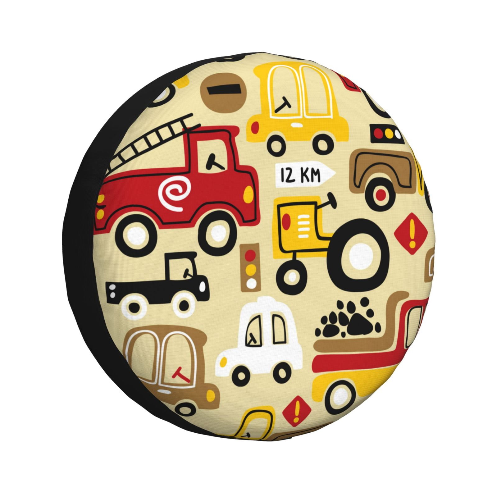 Gukieu Vehicles Print Car Tire Cover, Adjustable Waterproof and ...