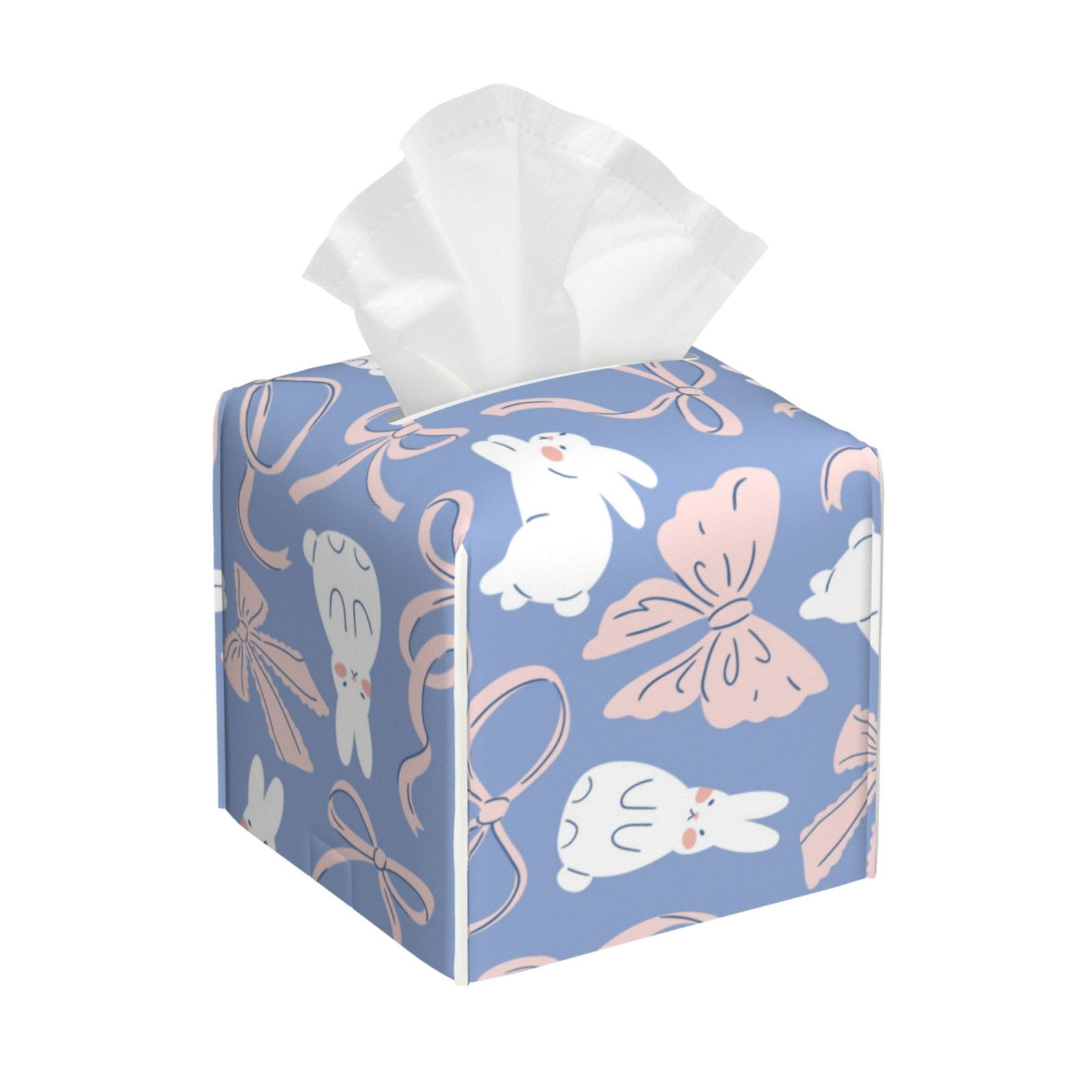 Gukieu Vintage Easter Print Leather Tissue Box, PVC Waterproof Velcro ...