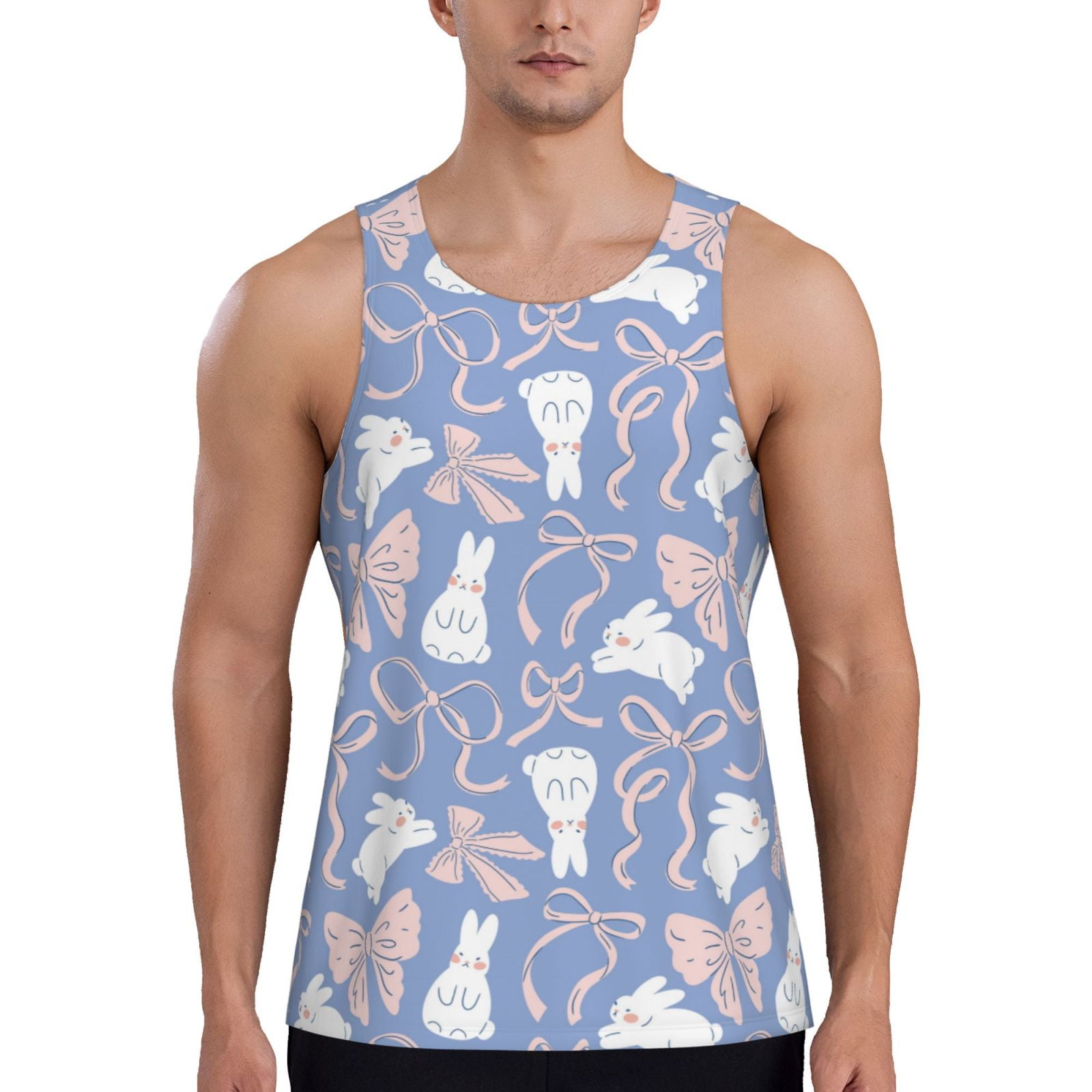 Gukieu Vintage Easter Print Men's Quick Dry Fitness Vest, Round Neck ...