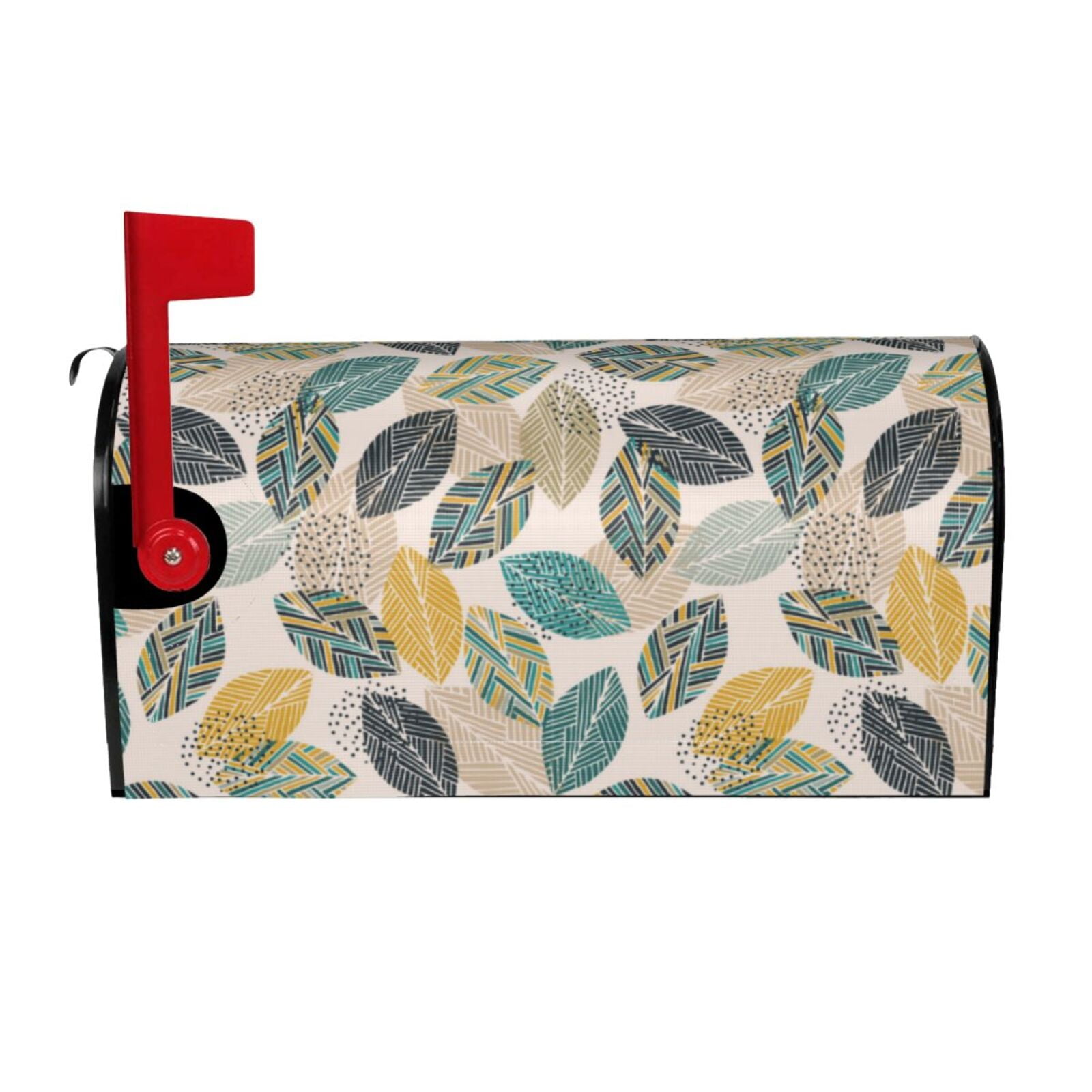 Gukieu Vintage Leaves Print Magnetic Mailbox Cover, Sun-proof and ...