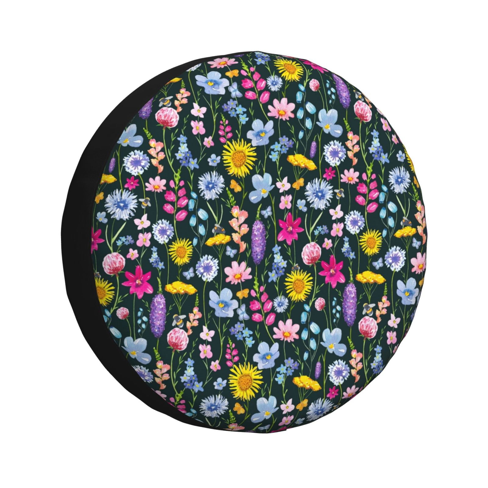 Gukieu Watercolor Meadow Flowers Print Car Tire Cover, Adjustable ...
