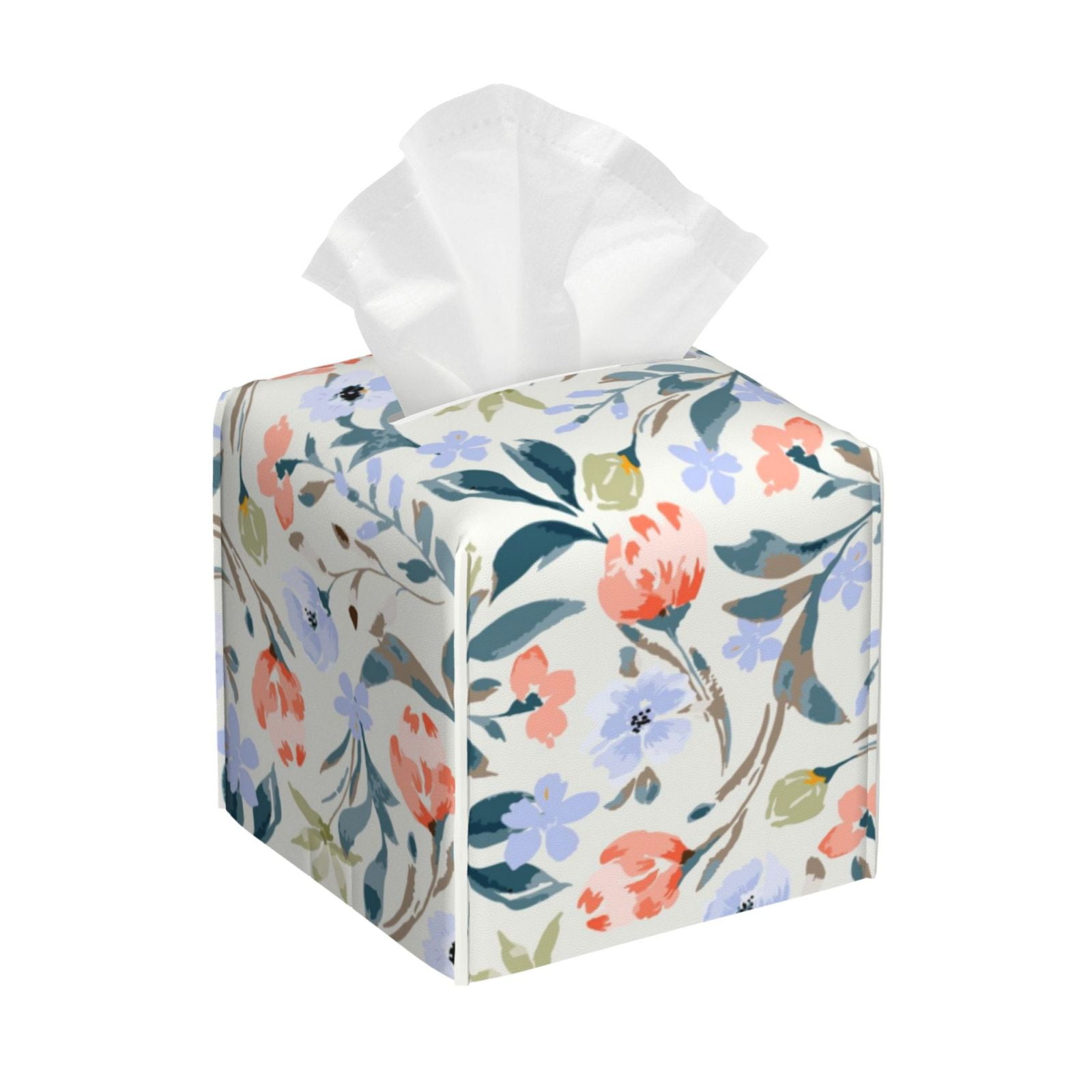 Gukieu Watercolor Wildflowers 1 Print Leather Tissue Box, PVC ...