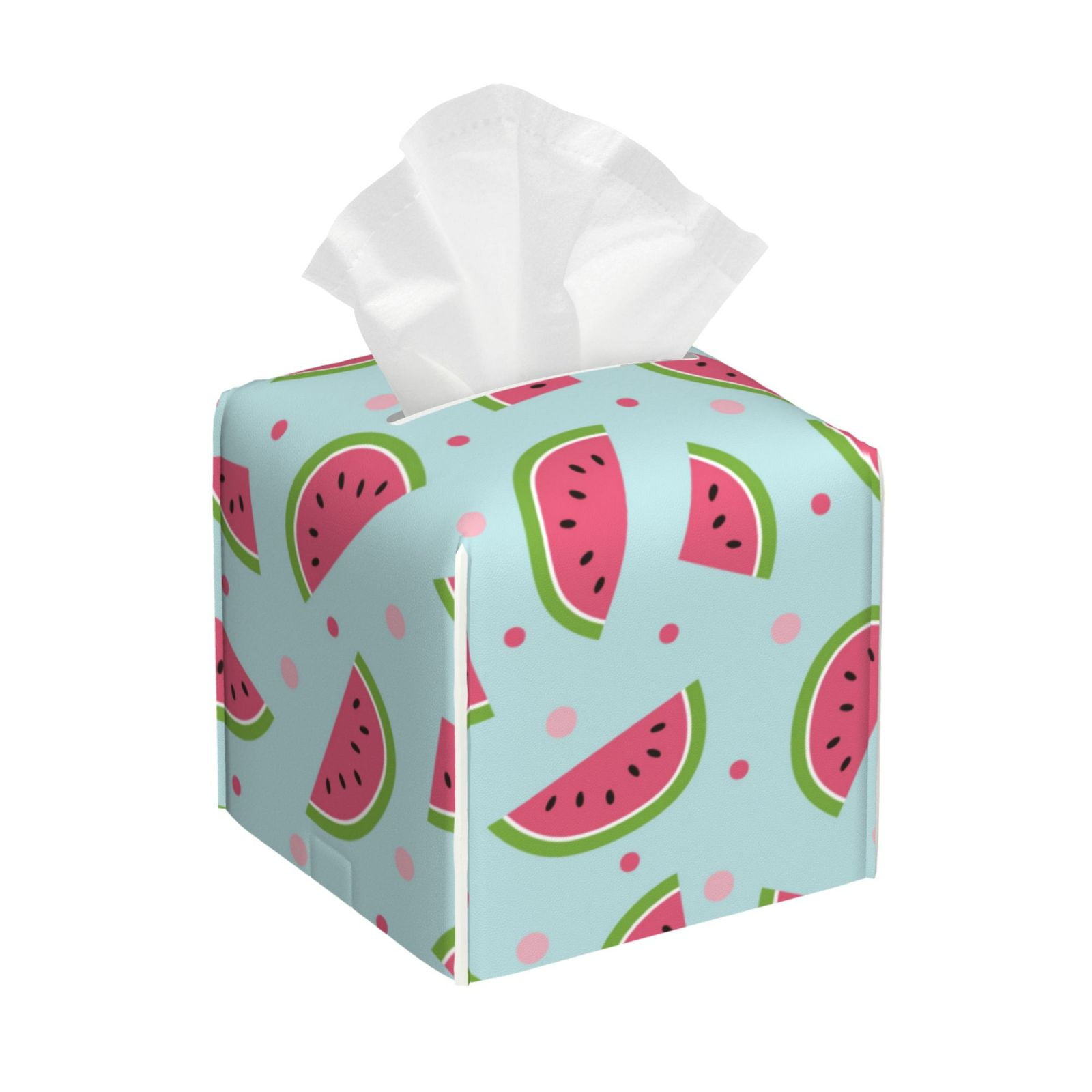 Gukieu Watermelon Print Leather Tissue Box, PVC Waterproof Velcro ...