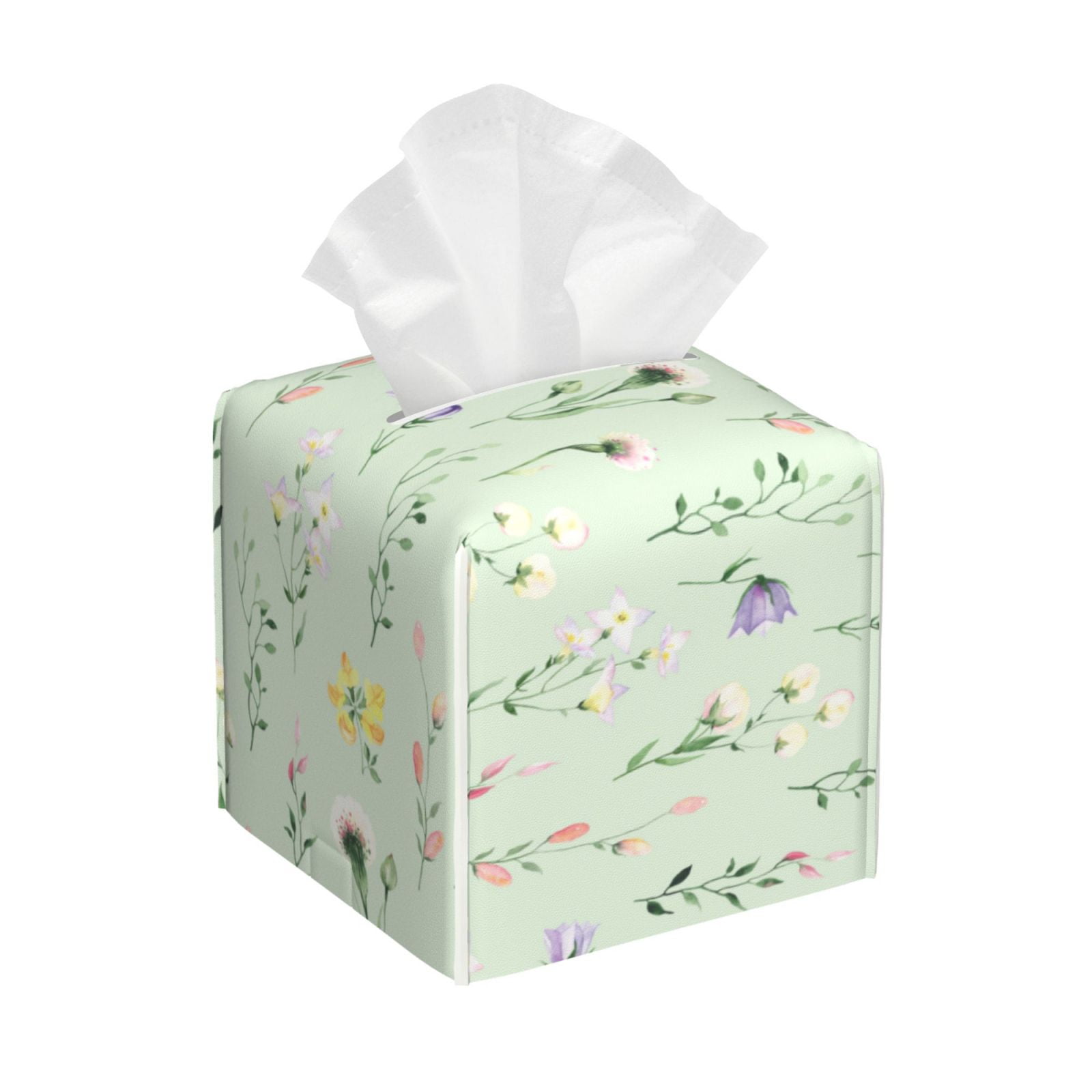 Gukieu Wildflower Watercolor 5 Print Leather Tissue Box, PVC Waterproof ...