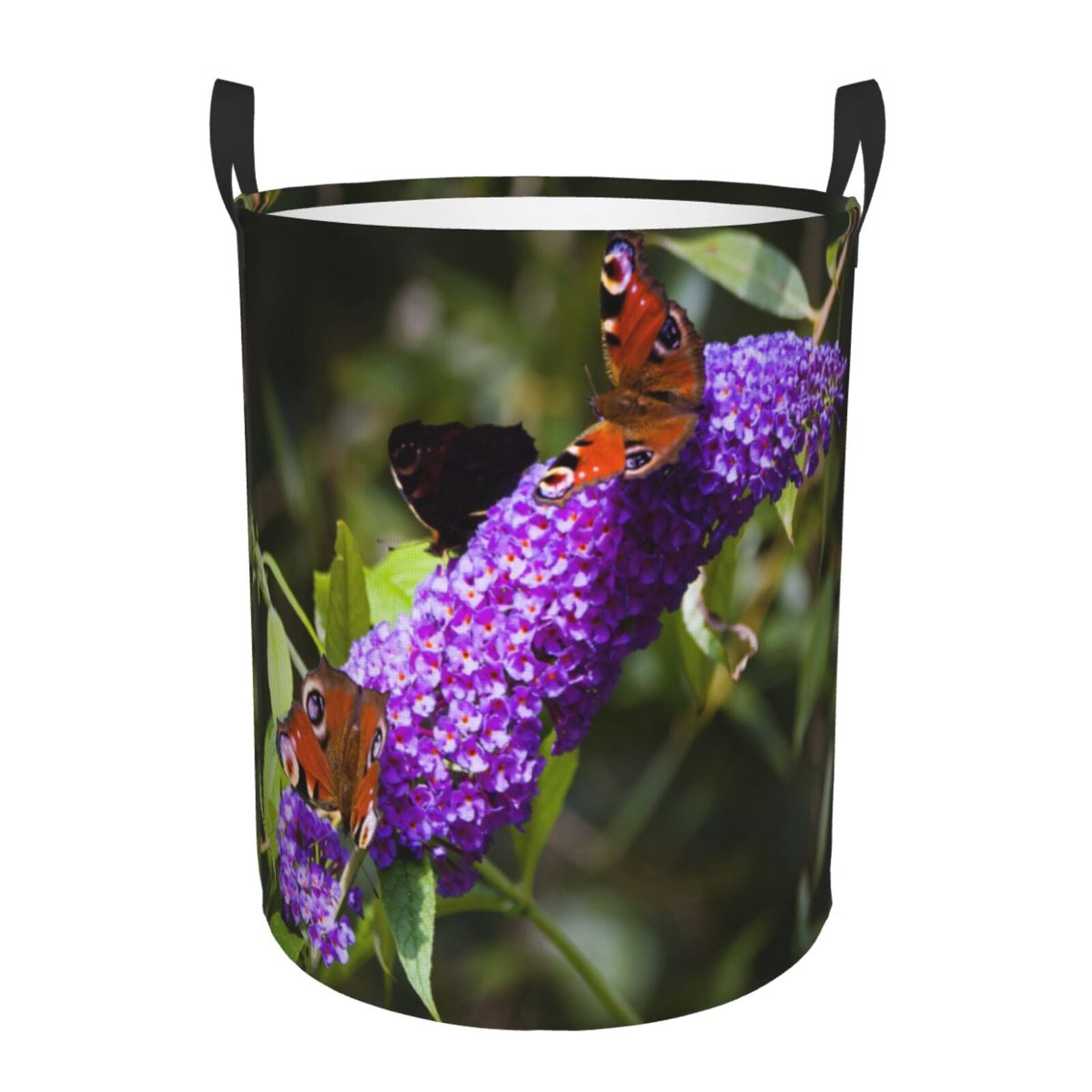 Gukieu butterfly bush flower Print Round Dirty Clothes Bag, Waterproof ...