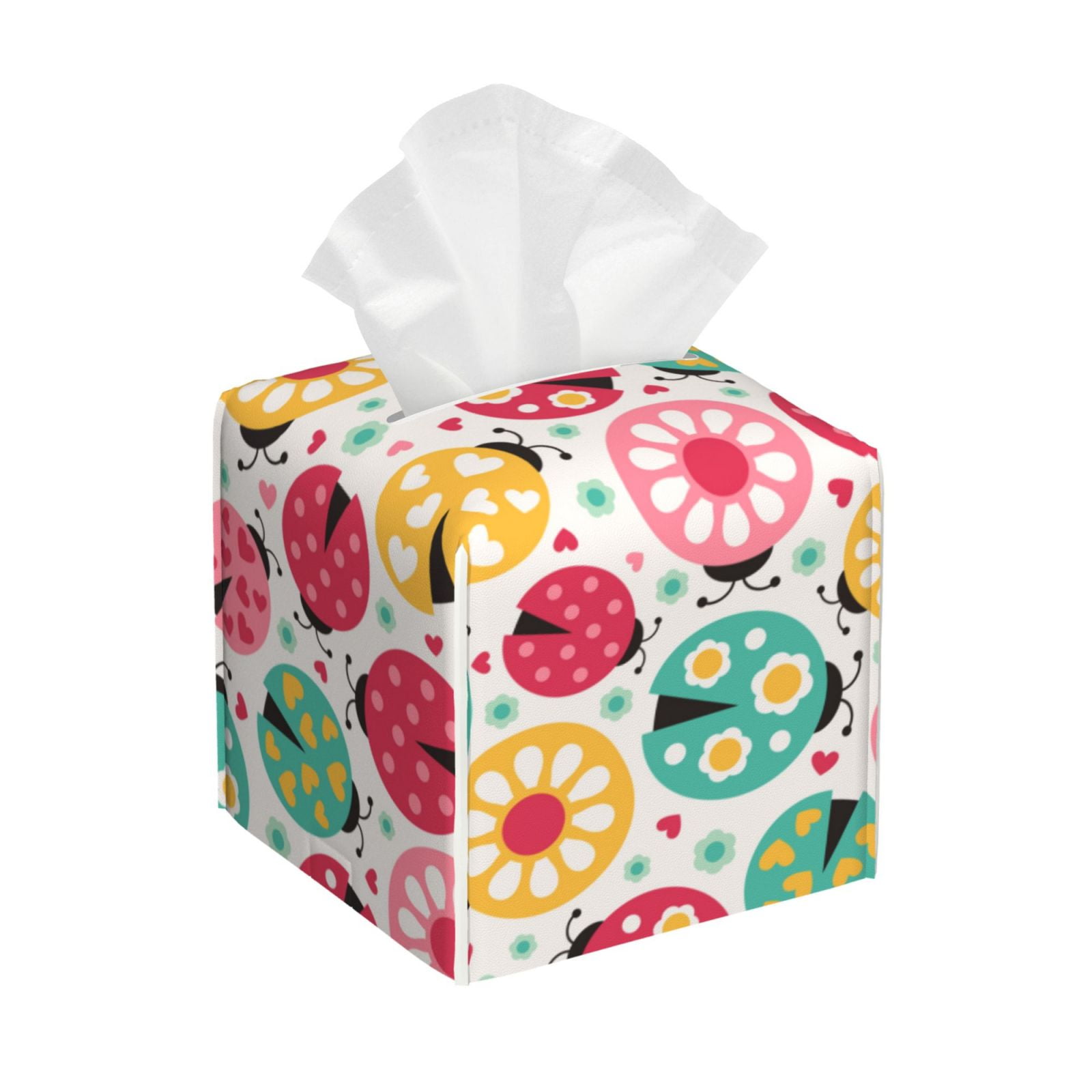 Gukieu cartoon ladybird Print Leather Tissue Box, PVC Waterproof Velcro ...