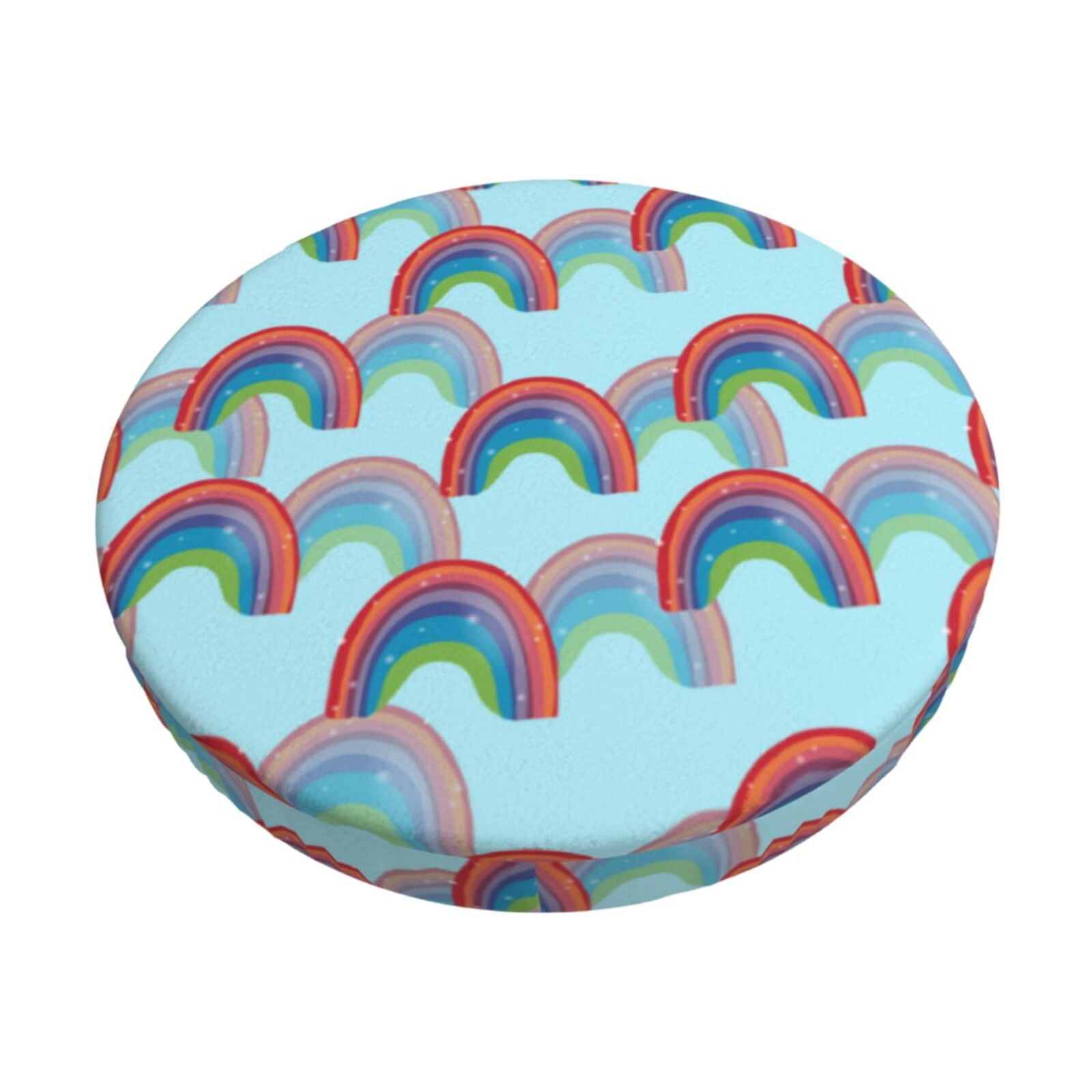 Gukieu colorful rainbow Print Round Chair Cover, Dust-proof and Non ...