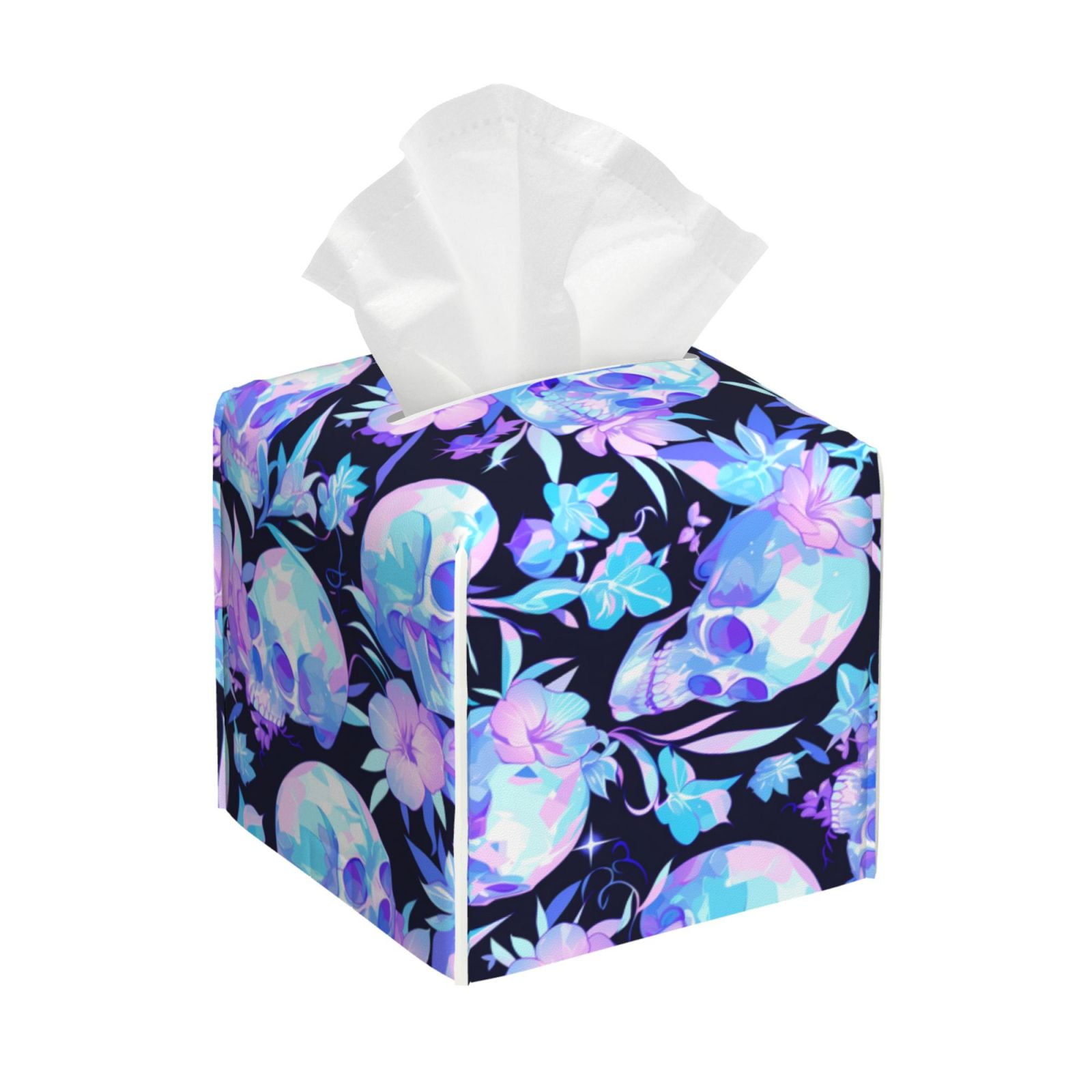 Gukieu flower Skull star Print Leather Tissue Box, PVC Waterproof ...