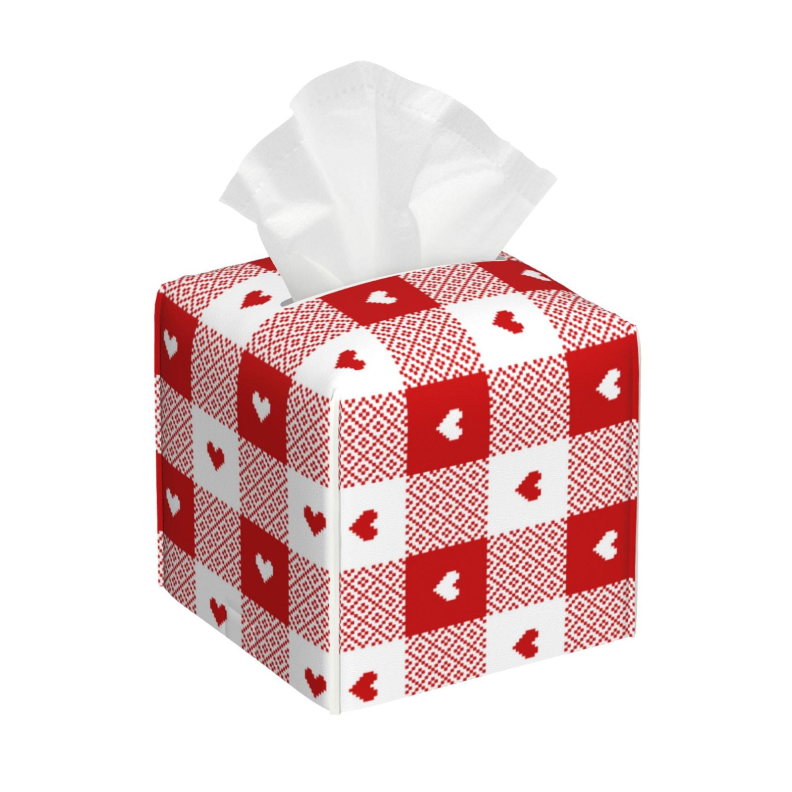 Gukieu geometric with hearts Print Leather Tissue Box, PVC Waterproof ...