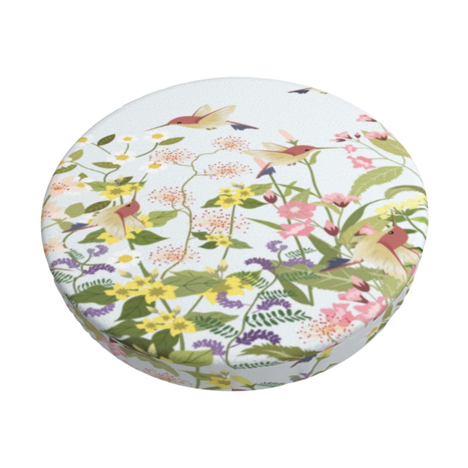 Gukieu hummingbird in floral Print Round Chair Cover, Dust-proof and ...