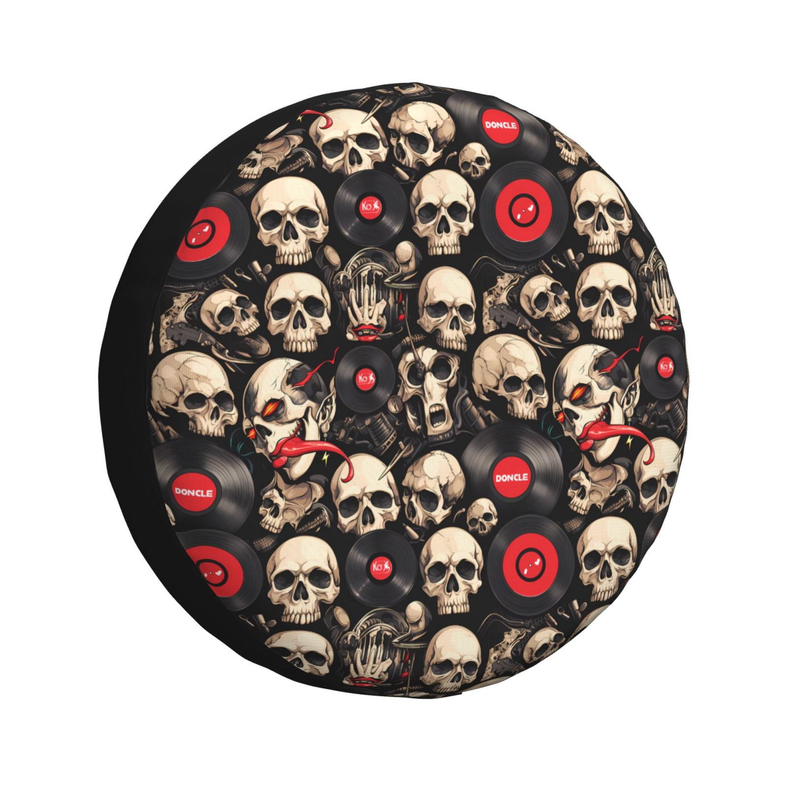 Gukieu rock record Skull Print Car Tire Cover, Adjustable Waterproof ...