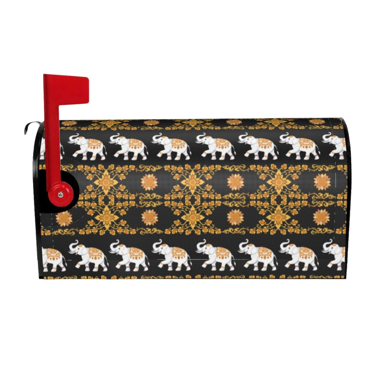 Gukieu traditional Elephant Print Magnetic Mailbox Cover, Sun-proof and ...