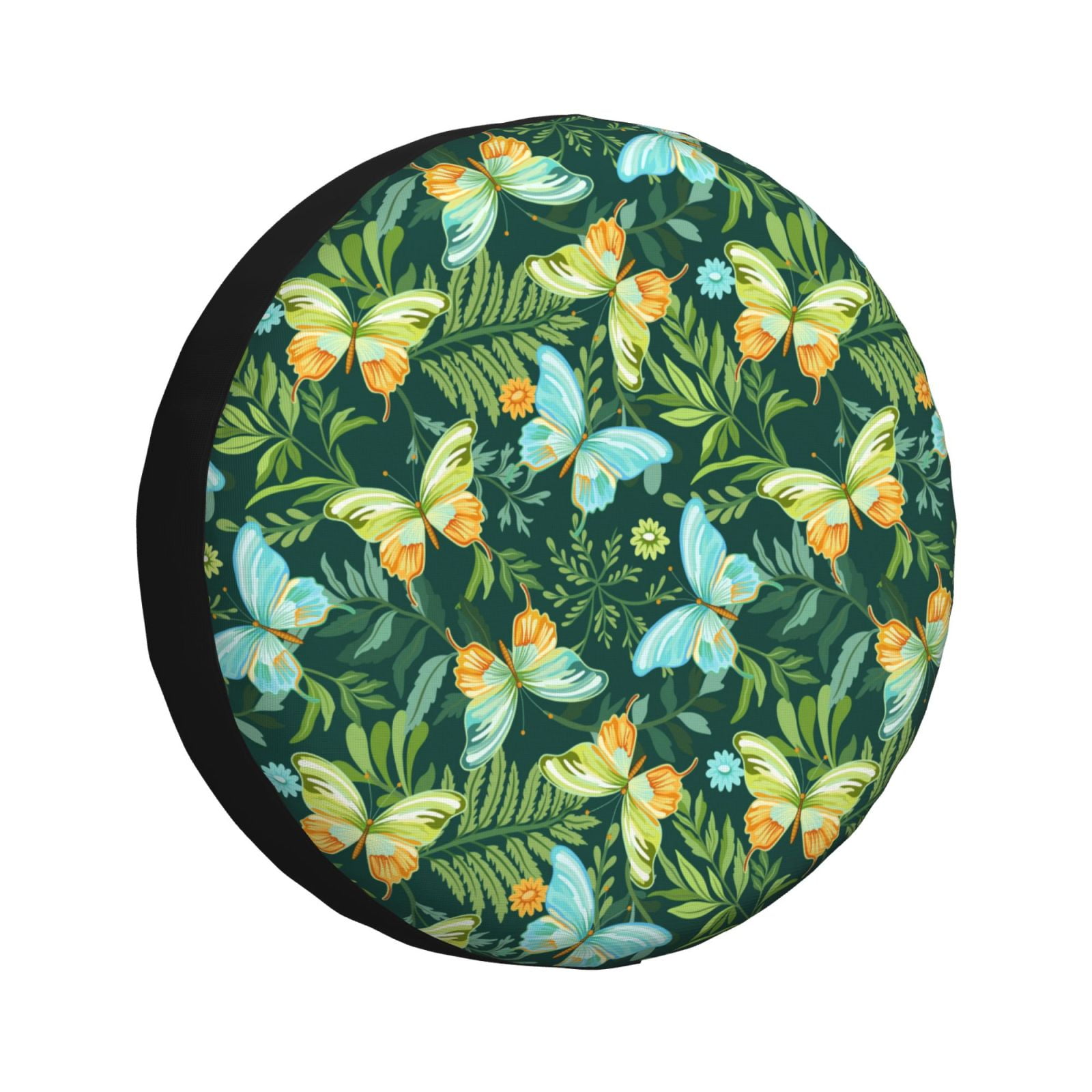 Gukieu tropical butterflies and plants Print Car Tire Cover, Adjustable ...