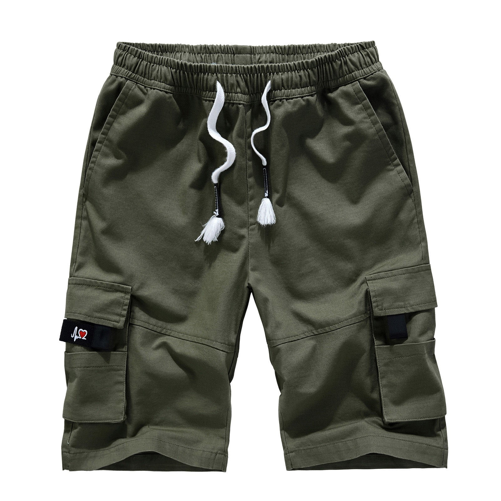 Guldnds Cargo Shorts For Men Elastic Waist Cargo Shorts Zipper Pocket Relaxed Fit Mens Stretch