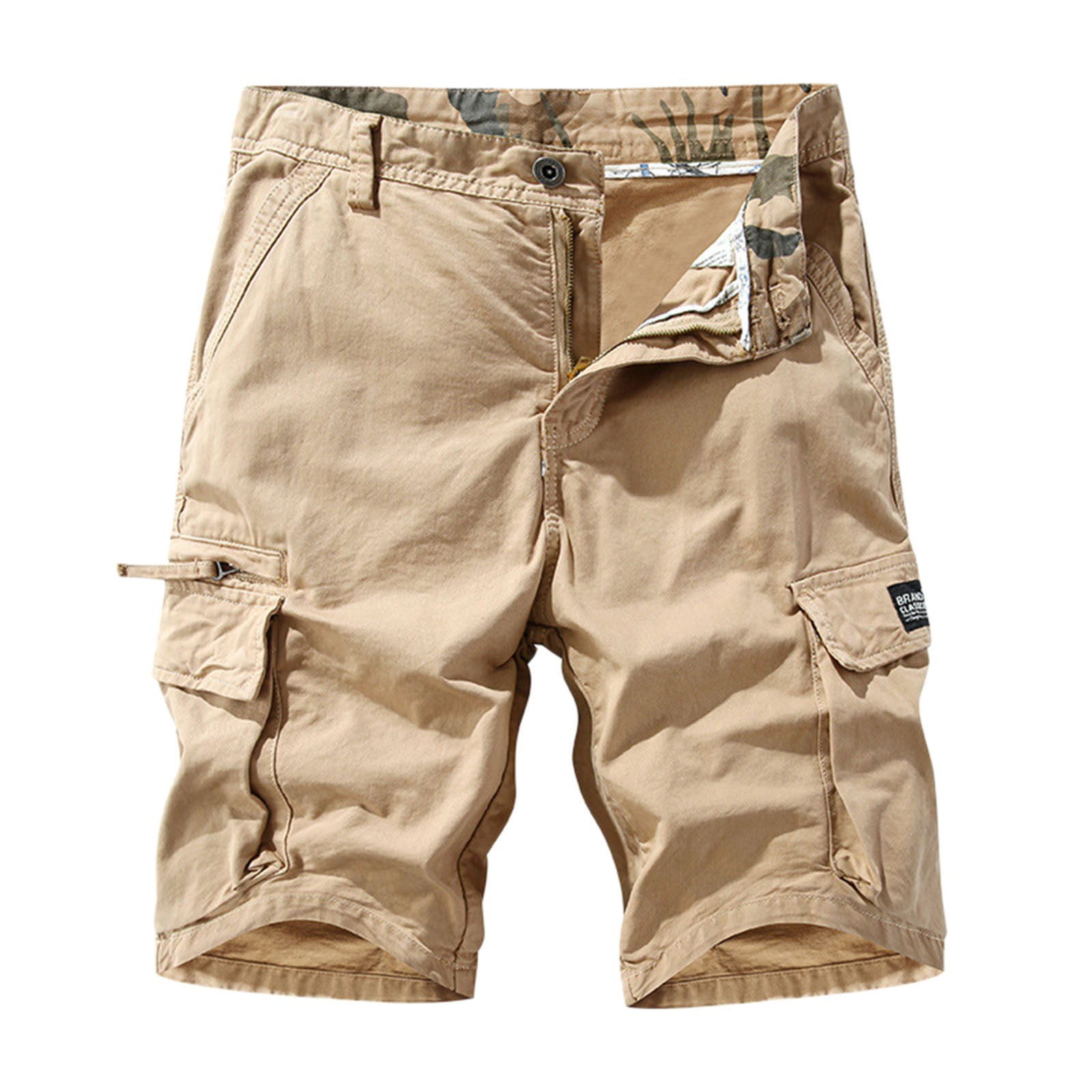 Guldnds Men Shorts Cargo Pariotic Multi-Pocket Short Outdoor Shorts ...