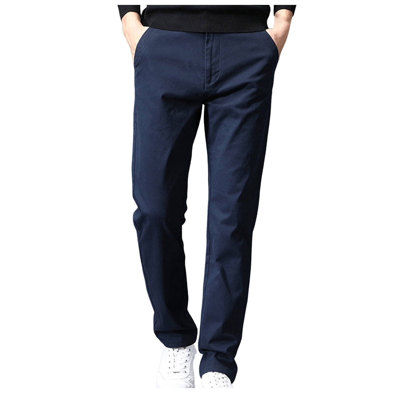 Guldnds Mens Chinos Pants Slim Fit Pleat Front Skinny Elastic Waist