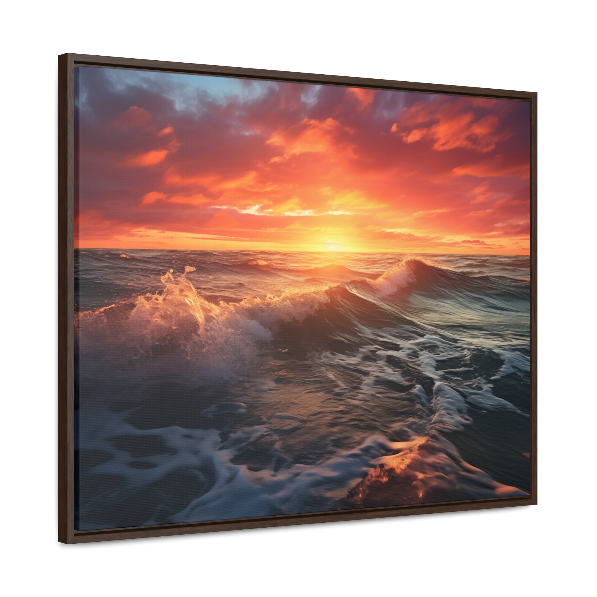 Gulf Coast Online Ocean Sunset Wall Art Canvas, Beautiful Framed Wall ...