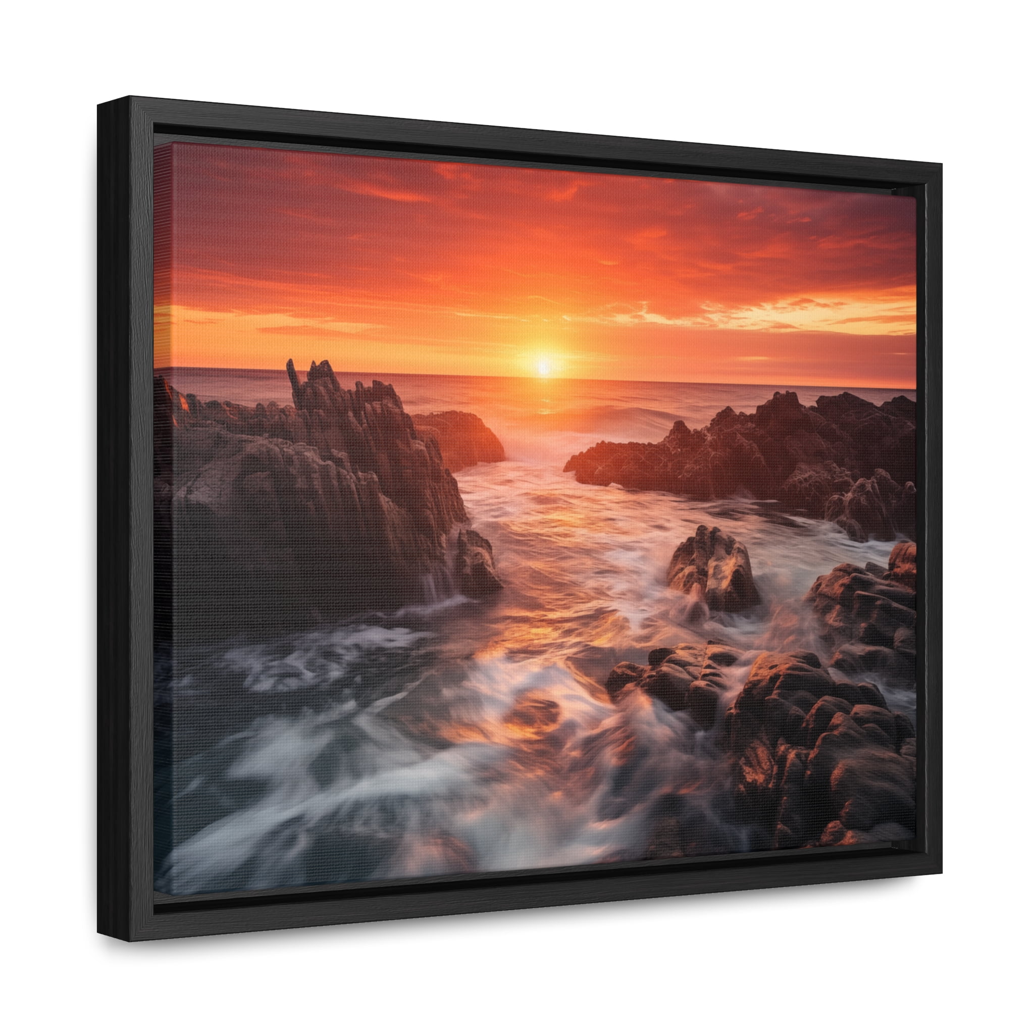 Gulf Coast Online Ocean Sunset Wall Art Canvas, Beautiful Framed Wall ...