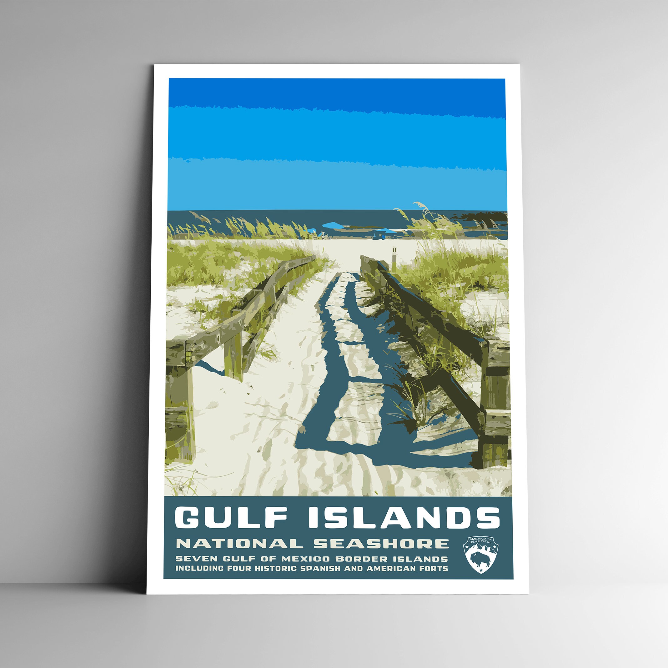 Gulf Islands National Seashore Vintage Travel Poster / Postcard WPA ...