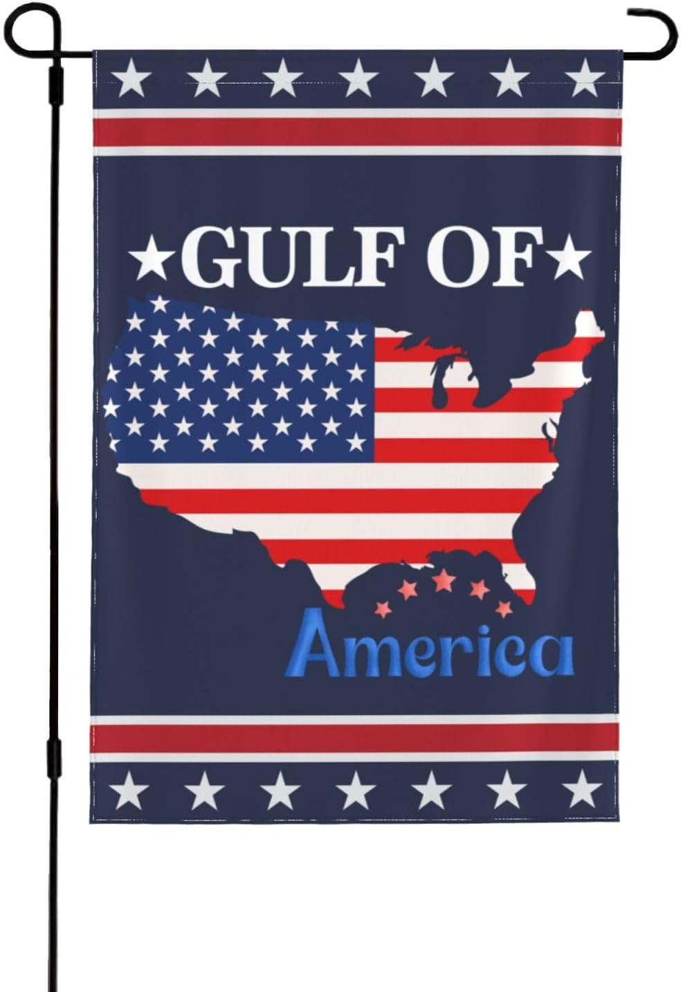 Gulf Of America Garden Flag 28x40 Funny Gulf Of Mexico Usa Flag Map ...