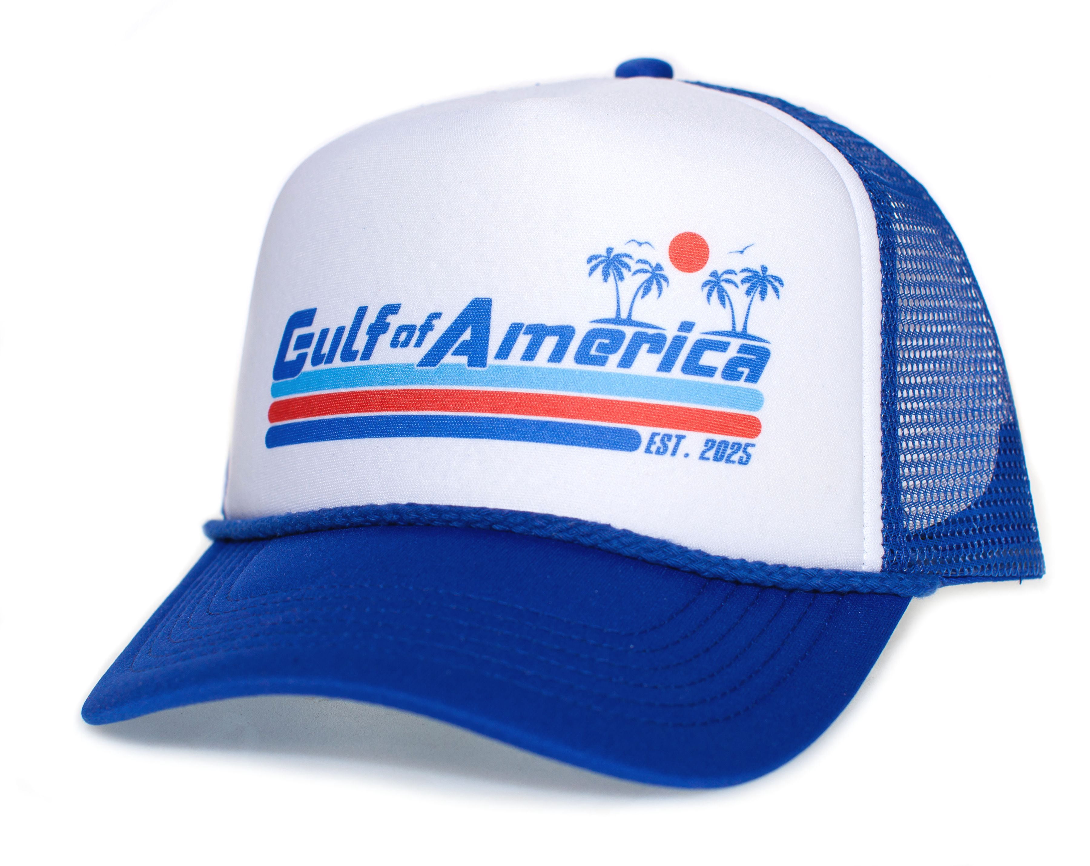 Gulf Of America Hat Est. 2025 Funny Cap Retro Adult Unisex Royal/White ...