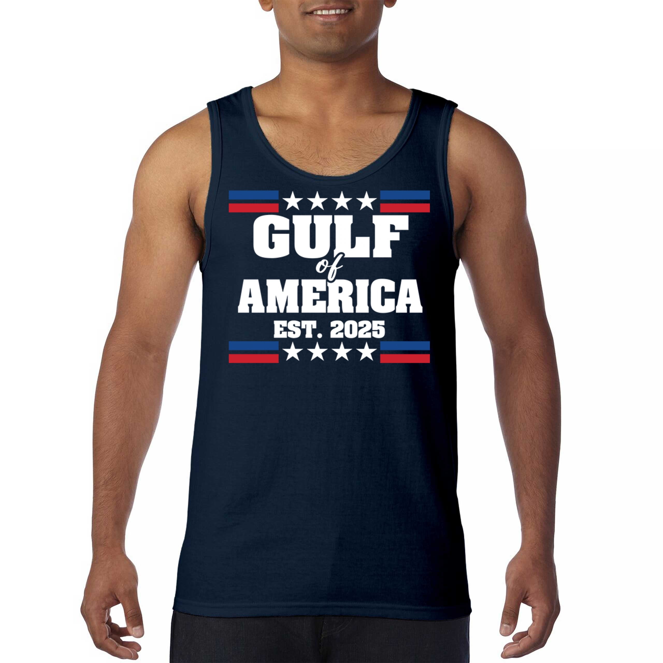 Gulf Of America Tank Top Est 2025 New Republic Red White Blue Stars Freedom Patriotic USA 47th ...