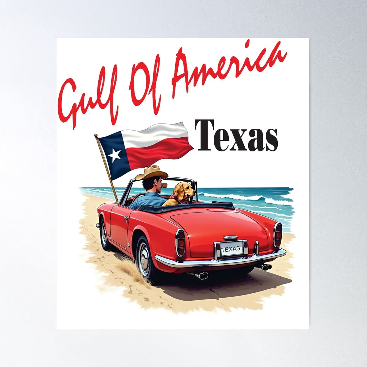 Gulf Of America Texas Edition Poster Wall Art, Modern Wall Decor For ...