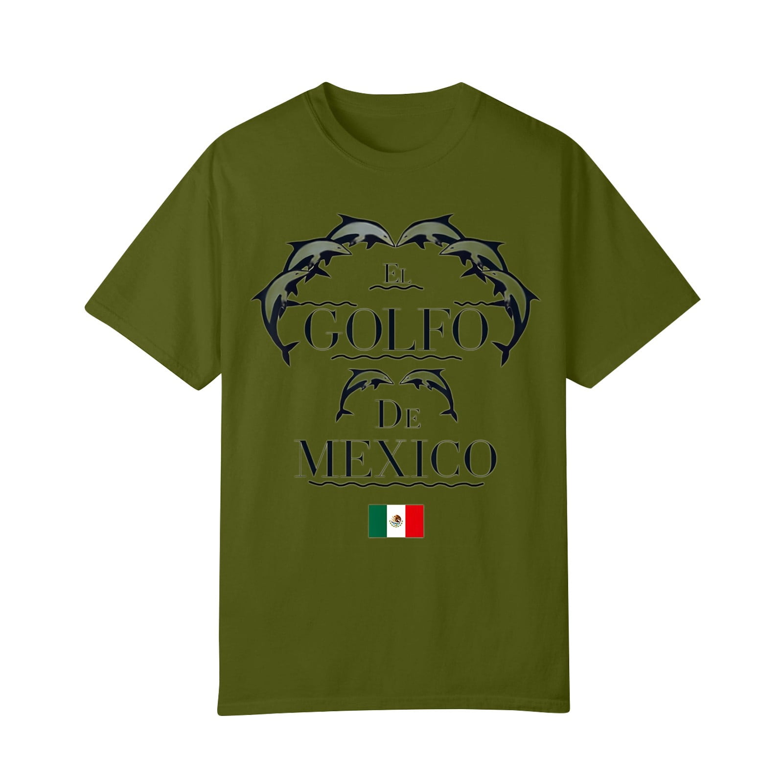 Gulf Of Mexico 1550 Historic Map T-Shirt Short Sleeve Beach Mexico Shirt Army Green XL - Walmart.com