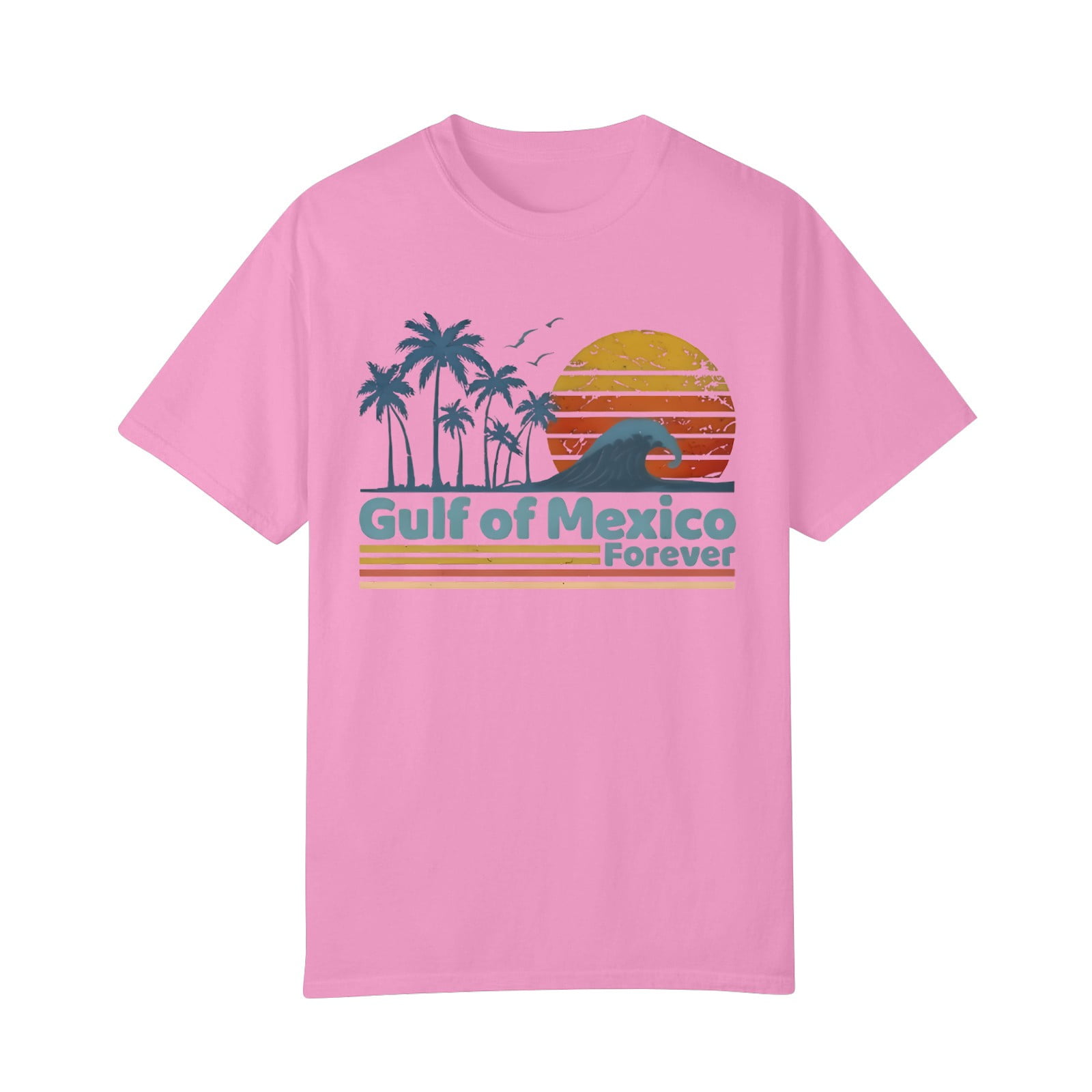 Gulf Of Mexico 1550 Historic Map T-Shirt Short Sleeve Vintage Beach Mexico Shirt Pink S ...