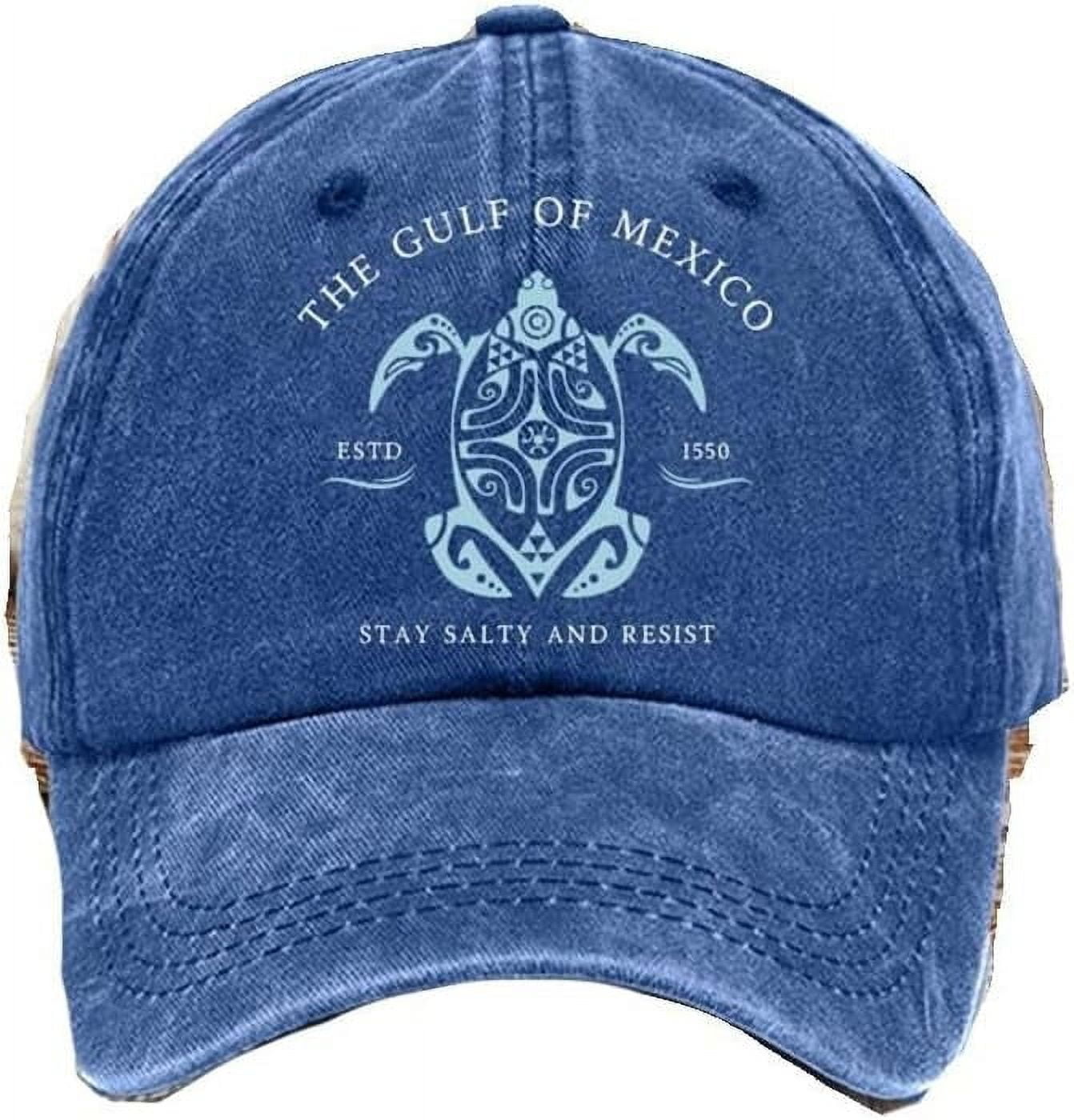 Gulf Of Mexico Baseball Cap, Retro Sea Turtle Cap, Vintage Print Gulf ...
