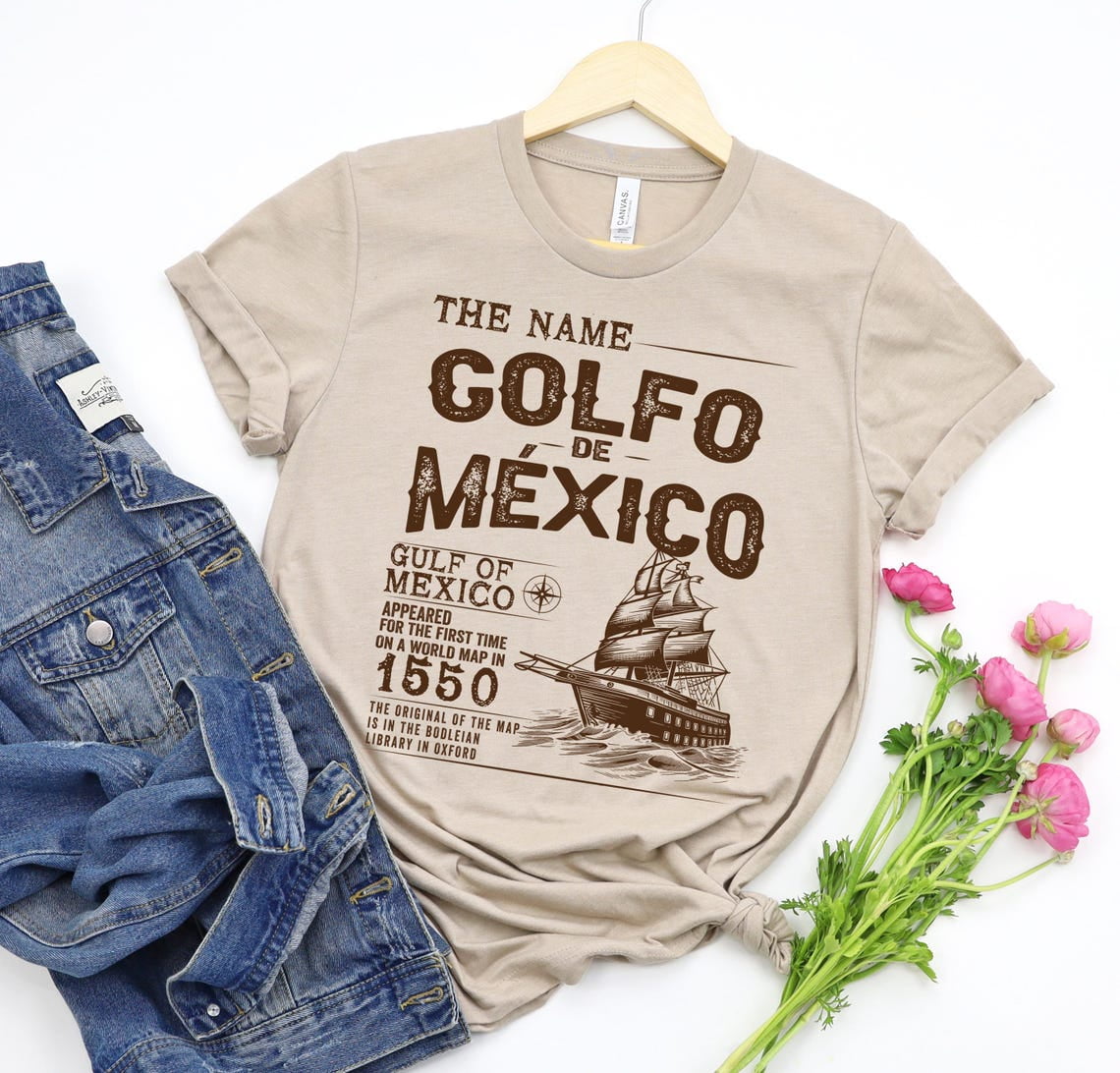 Gulf Of Mexico Map Shirt, Name Origin 1550, Vintage Gulf Of Mexico, Gulf Of Mexico, 1550 ...