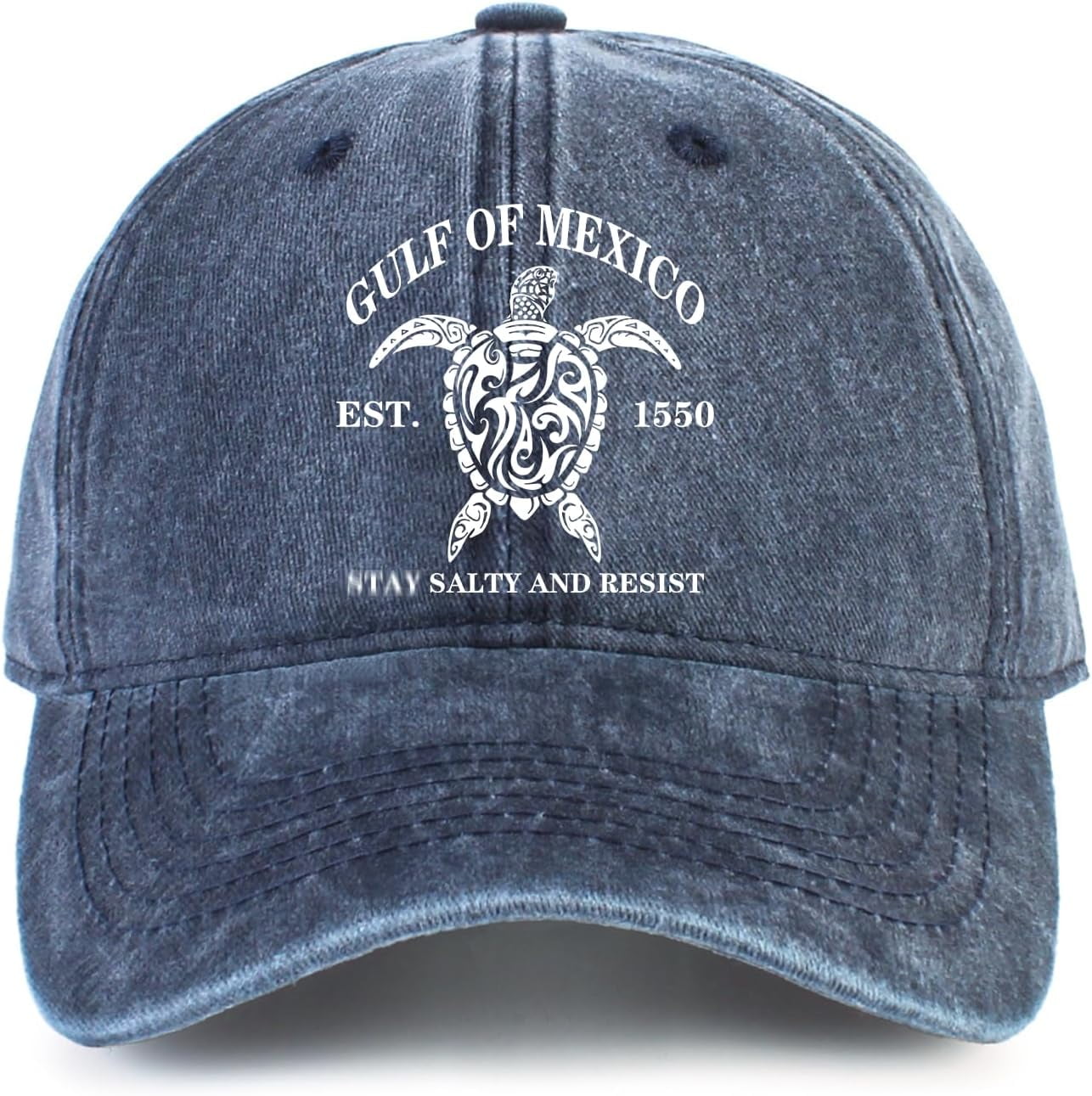 Gulf Of Mexico Sea Turtle Hat Res_Ist Hats Est 1550 Washed Distressed ...