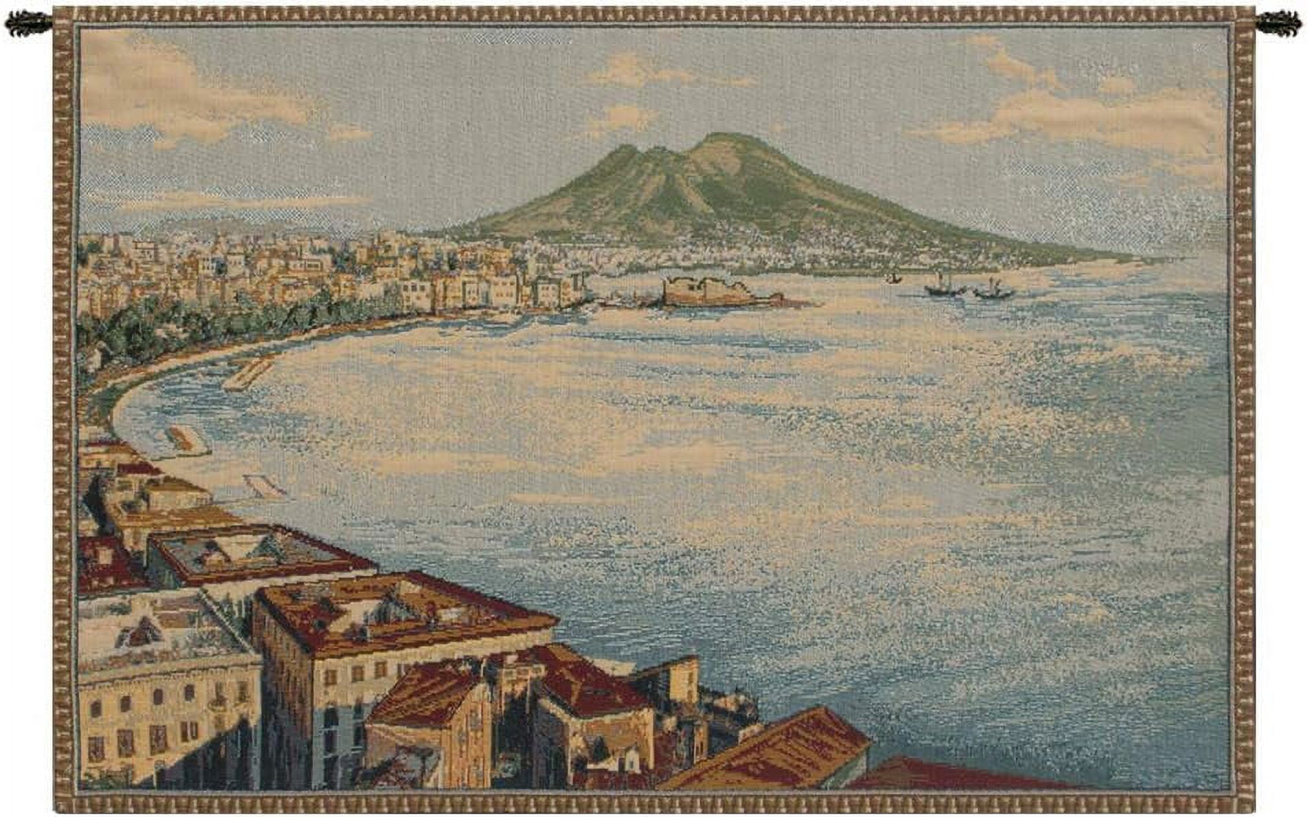 Gulf Of Naples Italian Tapestry Wall Hanging 12 X 19 Inch Viscose ...