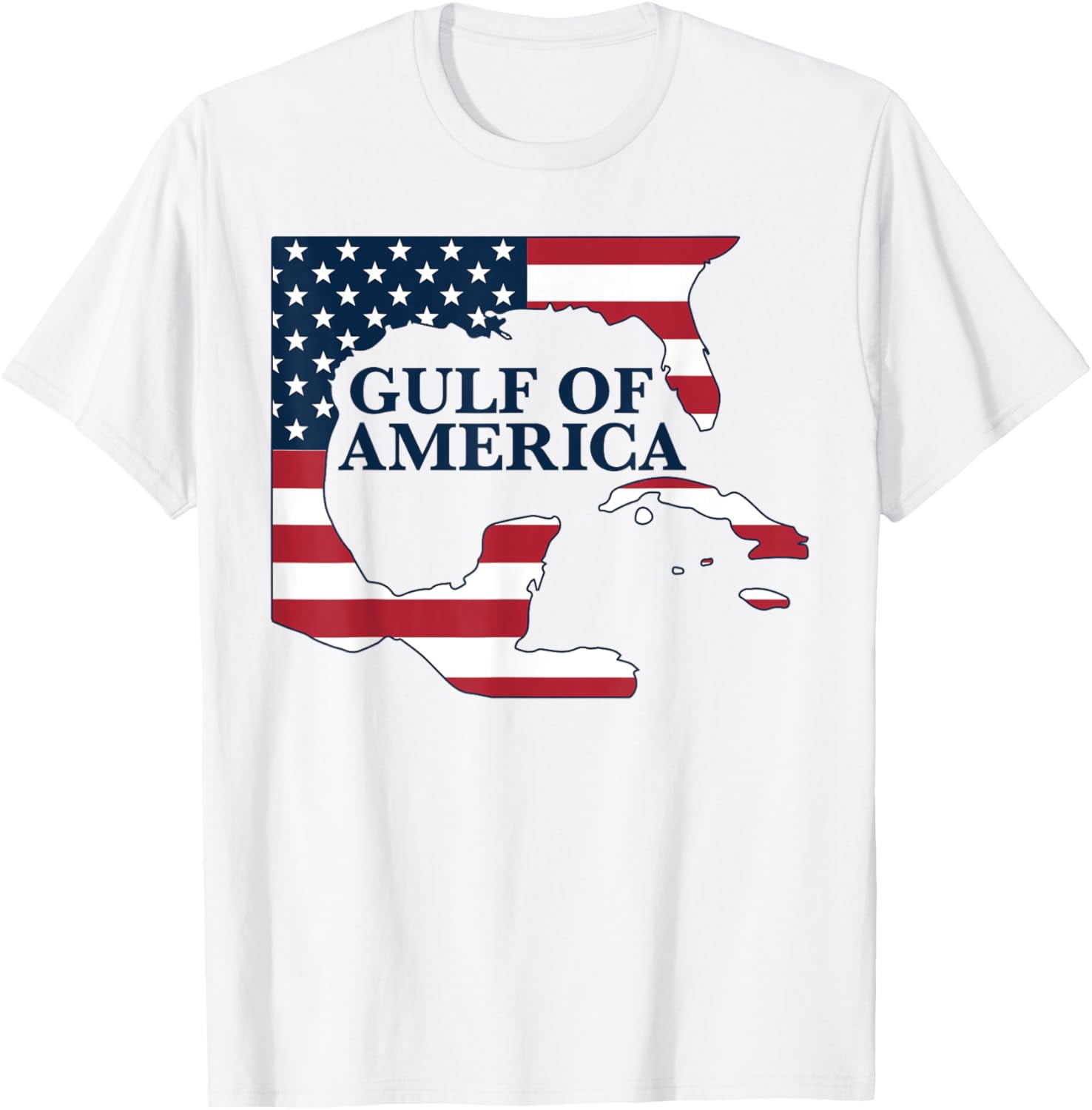 Gulf Of USA America Map Patriotic American Flag Gulf Beach T-Shirt ...