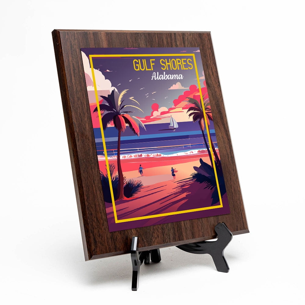 Gulf Shores Alabama, Wooden Frame 5x7 Decorative Wall Plaque With Easel ...