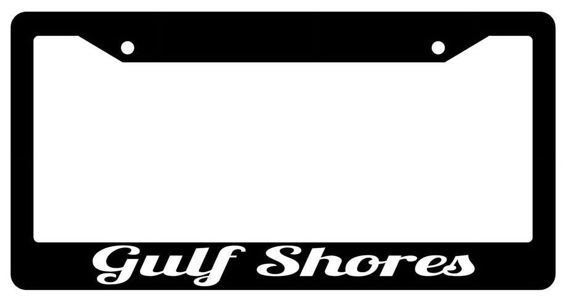 Gulf Shores Black Plastic License Plate Frame City State - Walmart.com