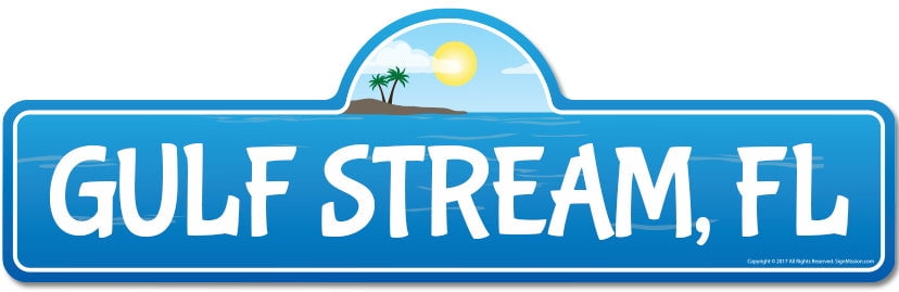Gulf Stream FL Florida Beach Street Sign | Indoor/Outdoor | Surfer ...