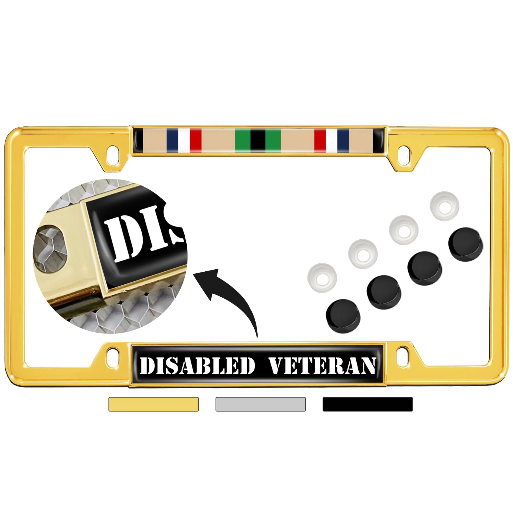 Gulf War Disabled Veteran - Domed Custom-Made Personalized Narrow (Thin ...