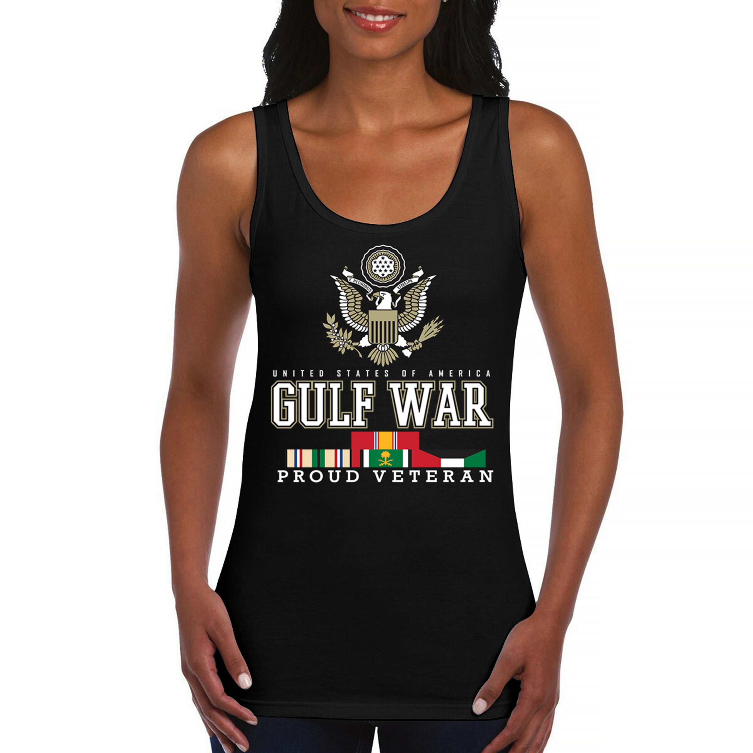 Gulf War Proud Veteran Women's Tank Top American Vet Army Desert Storm ...