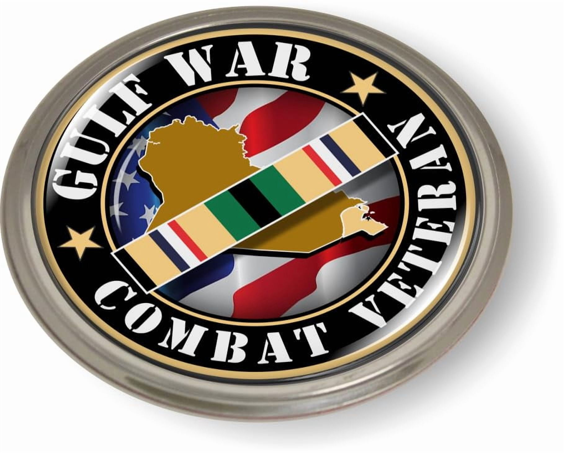 Gulf War Veteran 3D Domed CAR Emblem Badge Sticker Round Semi-Flexible ...