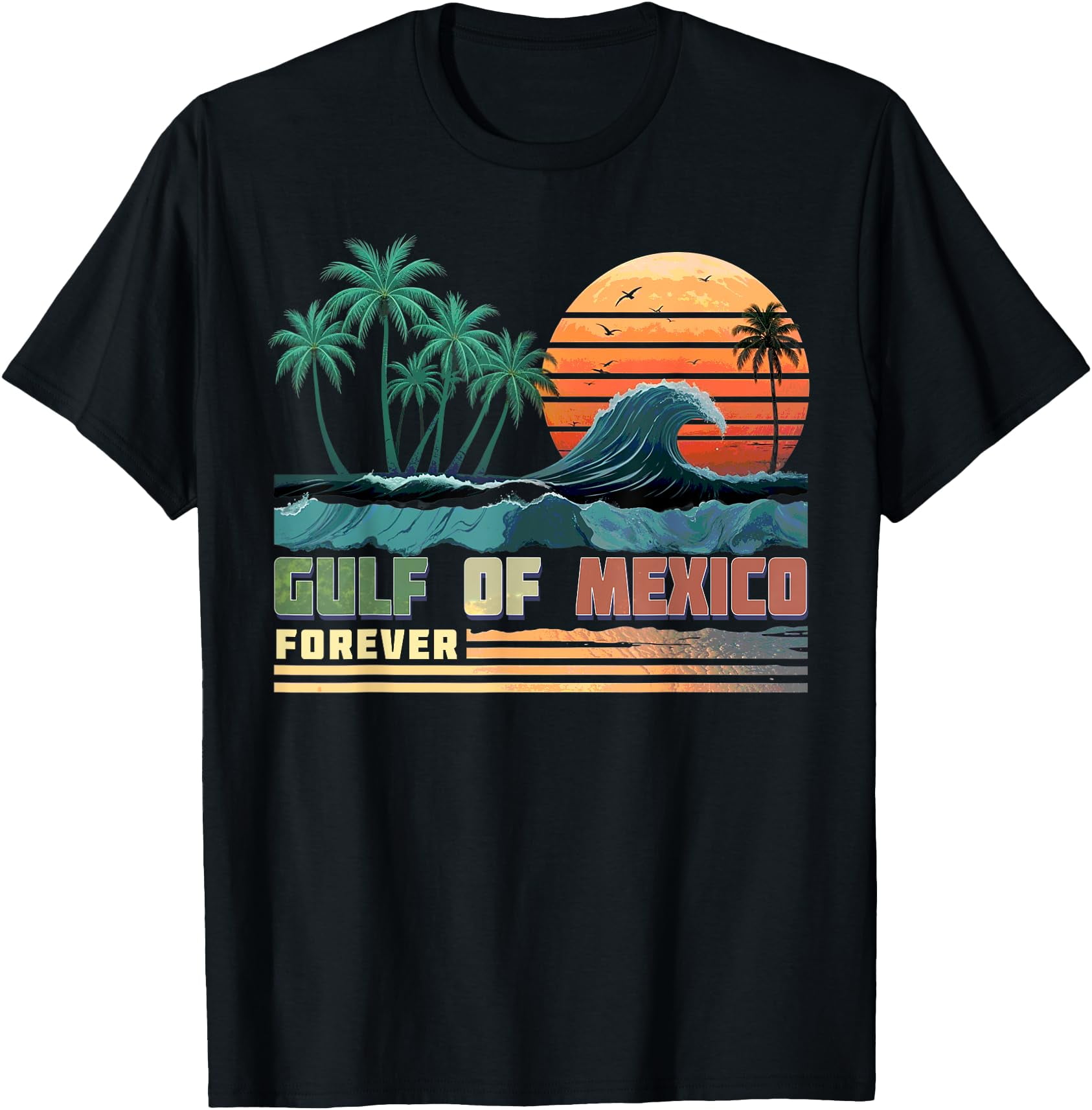 Gulf of Mexico 1550 T-Shirt,Black tee - Walmart.com