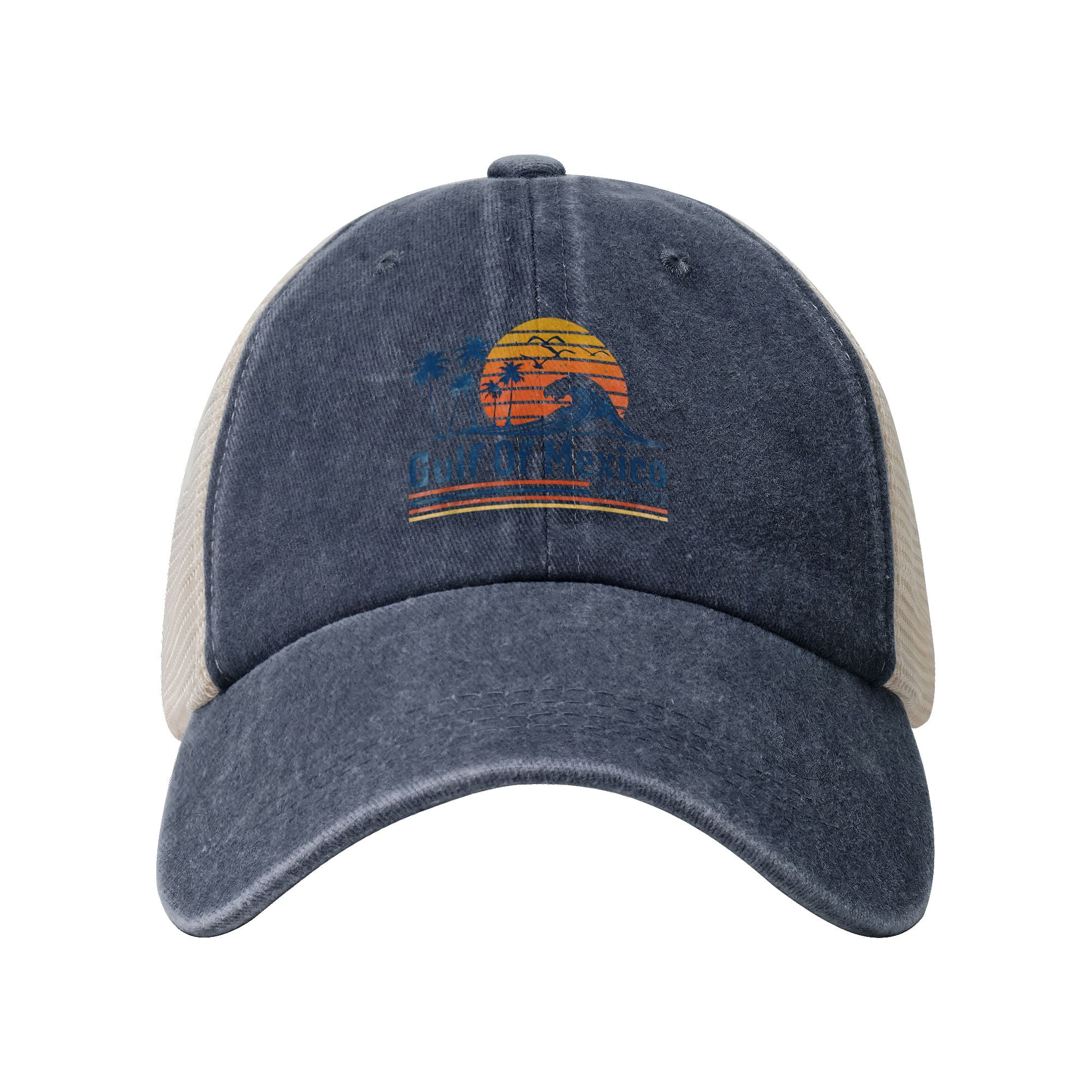 Gulf of Mexico Cowboy Mesh Baseball Cap Navy Blue One Size Cap For Men ...