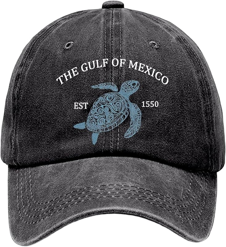 Gulf of Mexico Hat, Sea Turtle Cap, Gulf of Mexico Established 1550 Cap ...